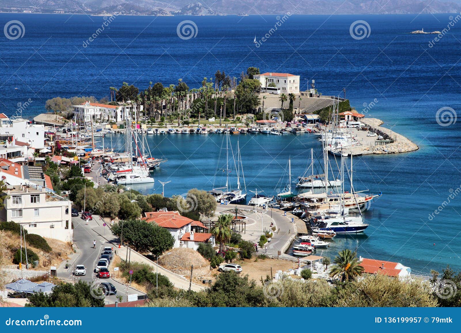Datca Harbour view stock image. Image of destination - 136199957