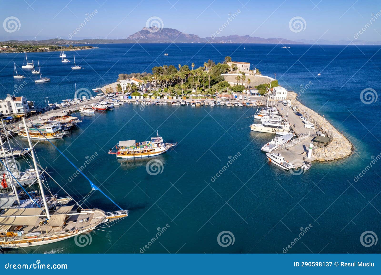 Datca, Mugla, Turkey. Aerial View of Datca Marina Stock Image - Image ...