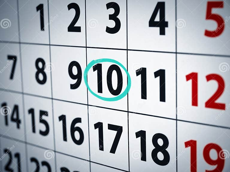 Date on the 10th stock photo. Image of page, important - 11975878