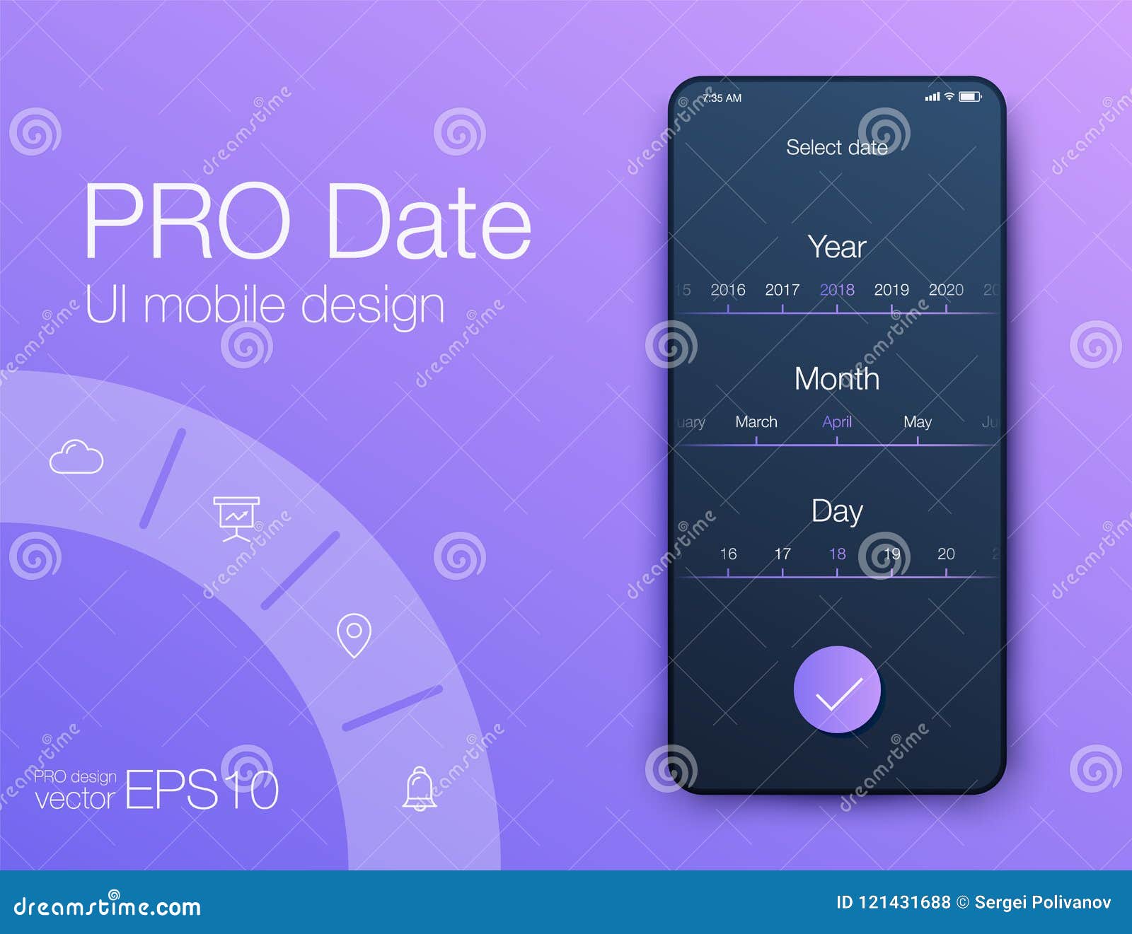 Date Application Ui Design Concept Stock Vector Illustration Of