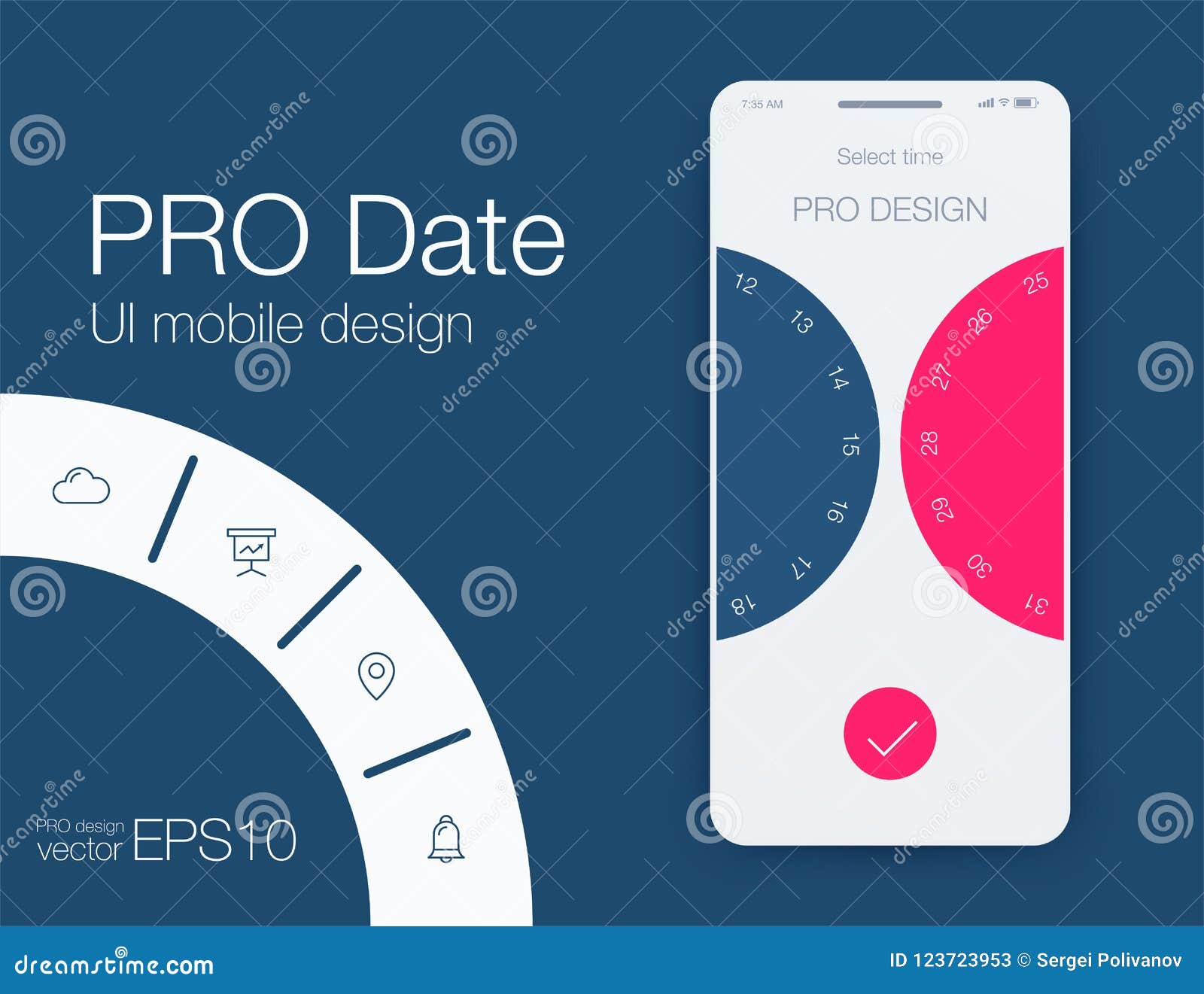 Date Application UI Design Concept Stock Vector Stock Vector ...
