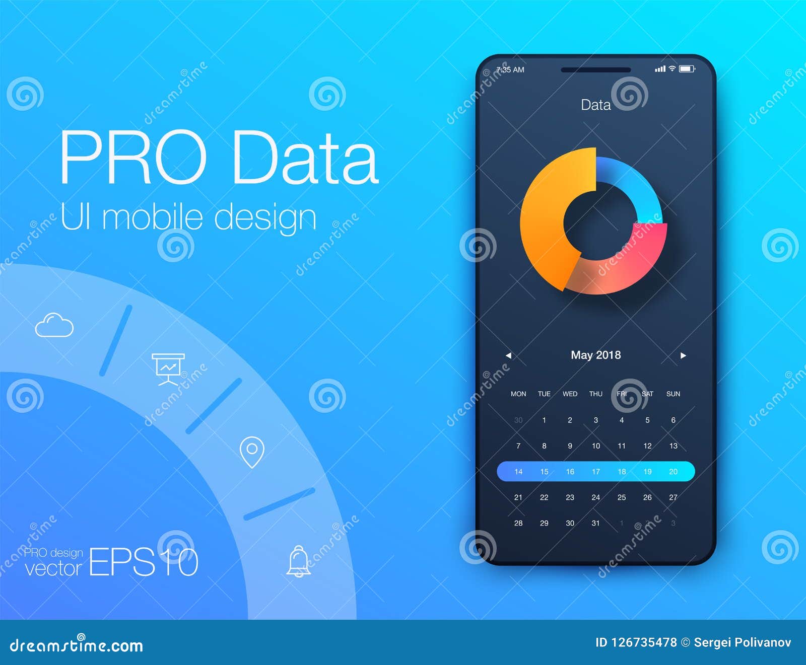 Date Application Ui Design Concept Stock Vector Stock Vector