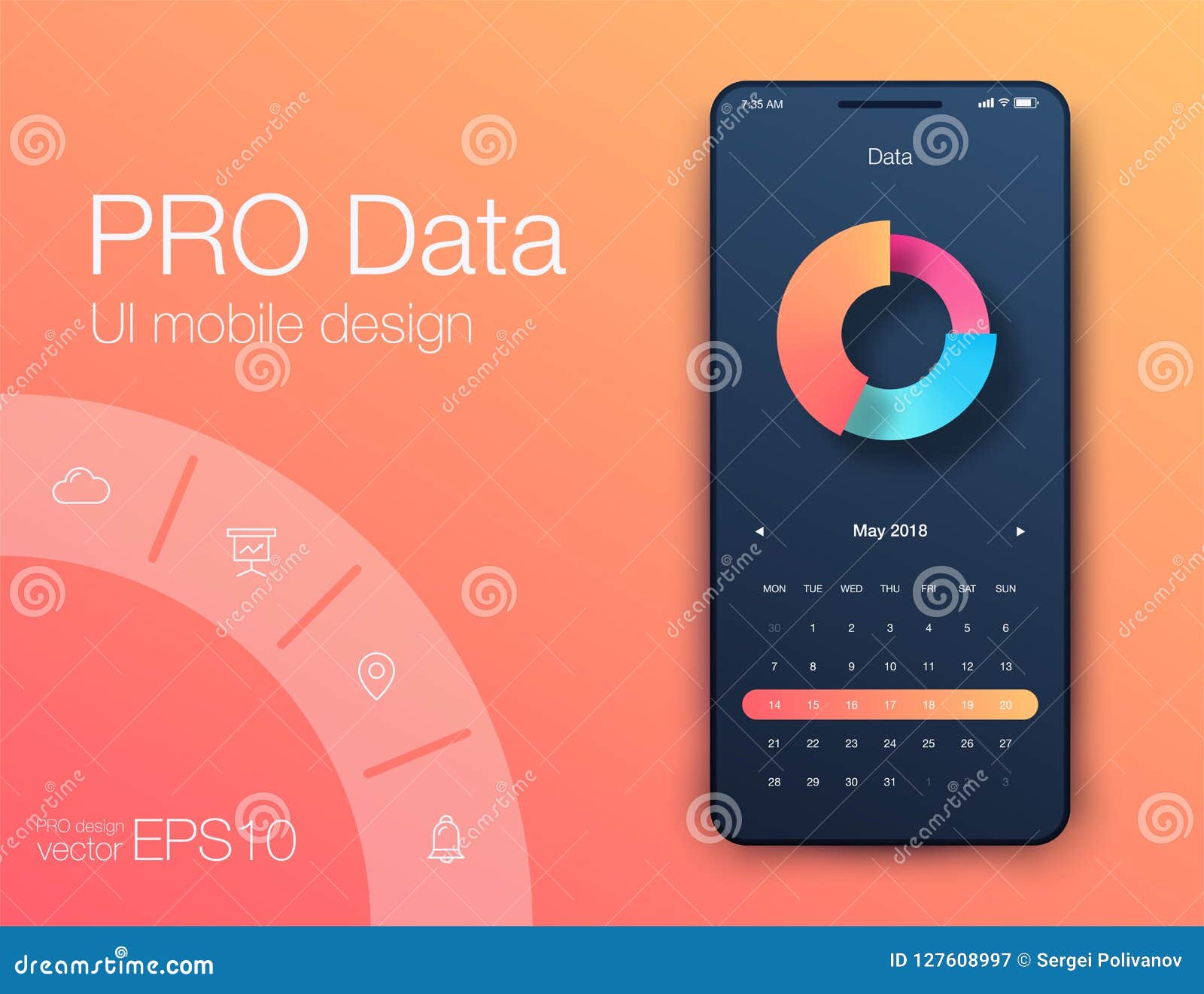 Date Application UI Design Concept Stock Vector Stock Vector ...