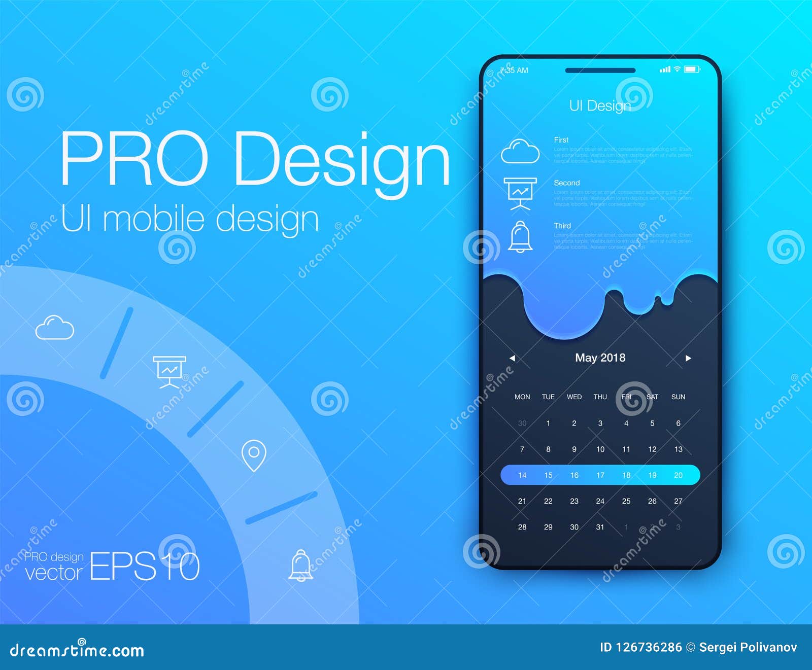 Date Application UI Design Concept Stock Vector Stock Vector ...