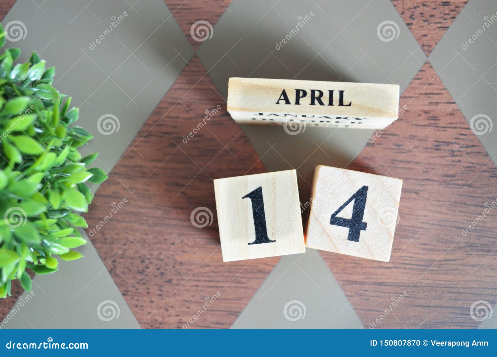 Date of April with Leaf on Diamond. Stock Photo - Image of celebrate ...