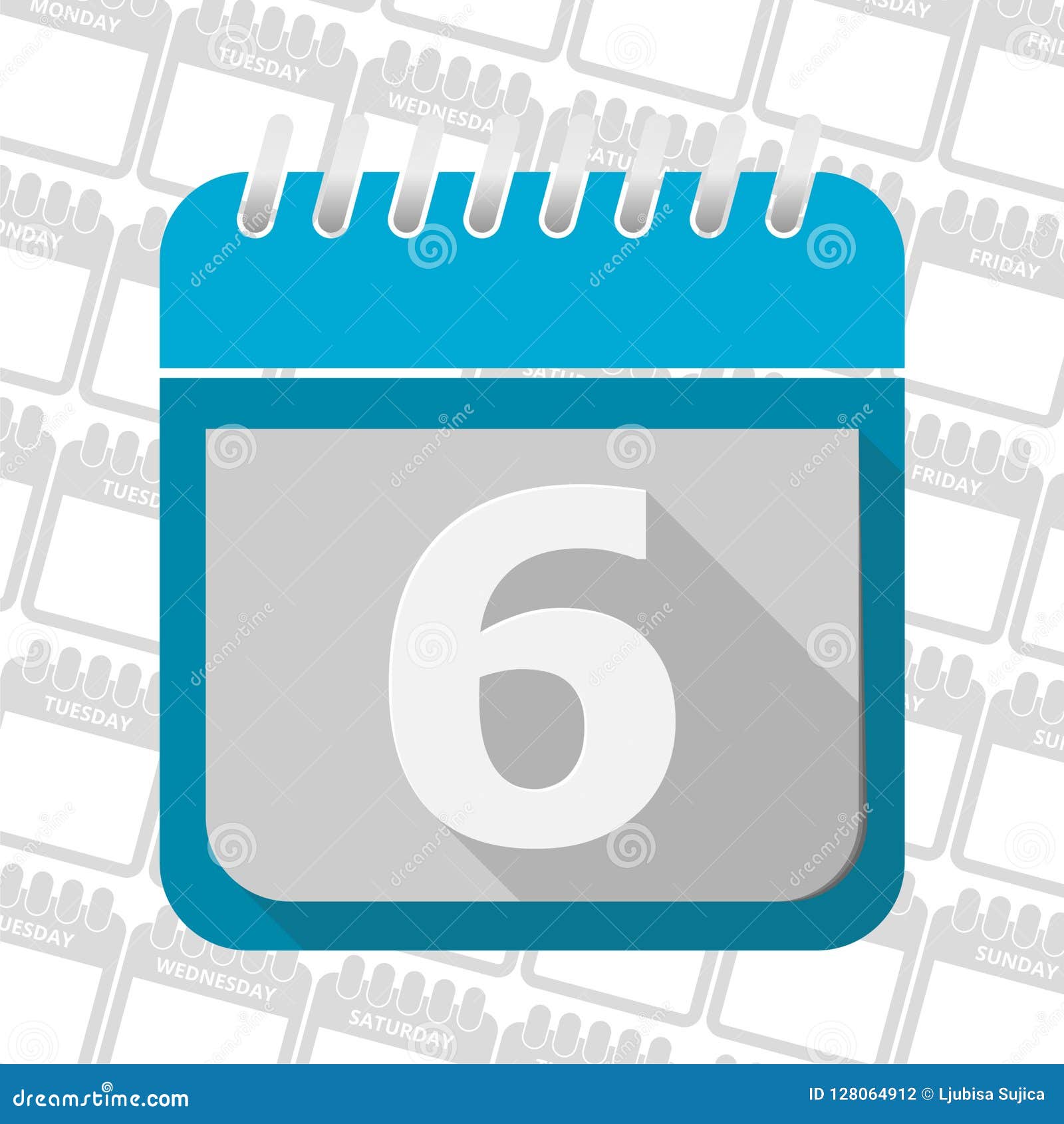 Date Button, Calendar Sign Icon.6 Day Month Symbol. Stock Vector ...