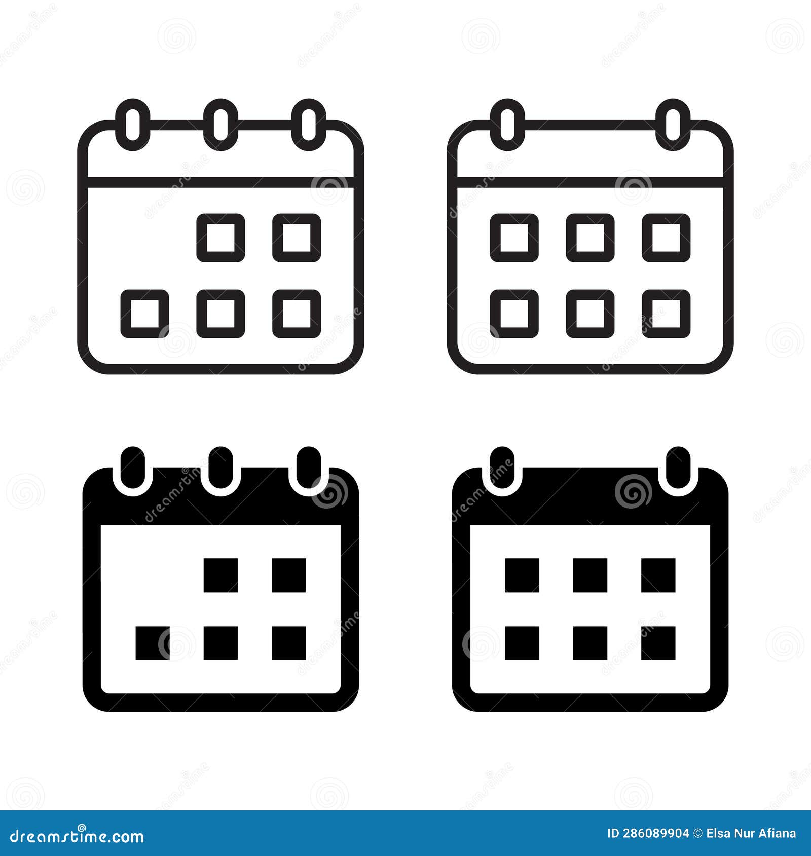 Date, Calendar Icon Vector in Several Styles Stock Vector ...