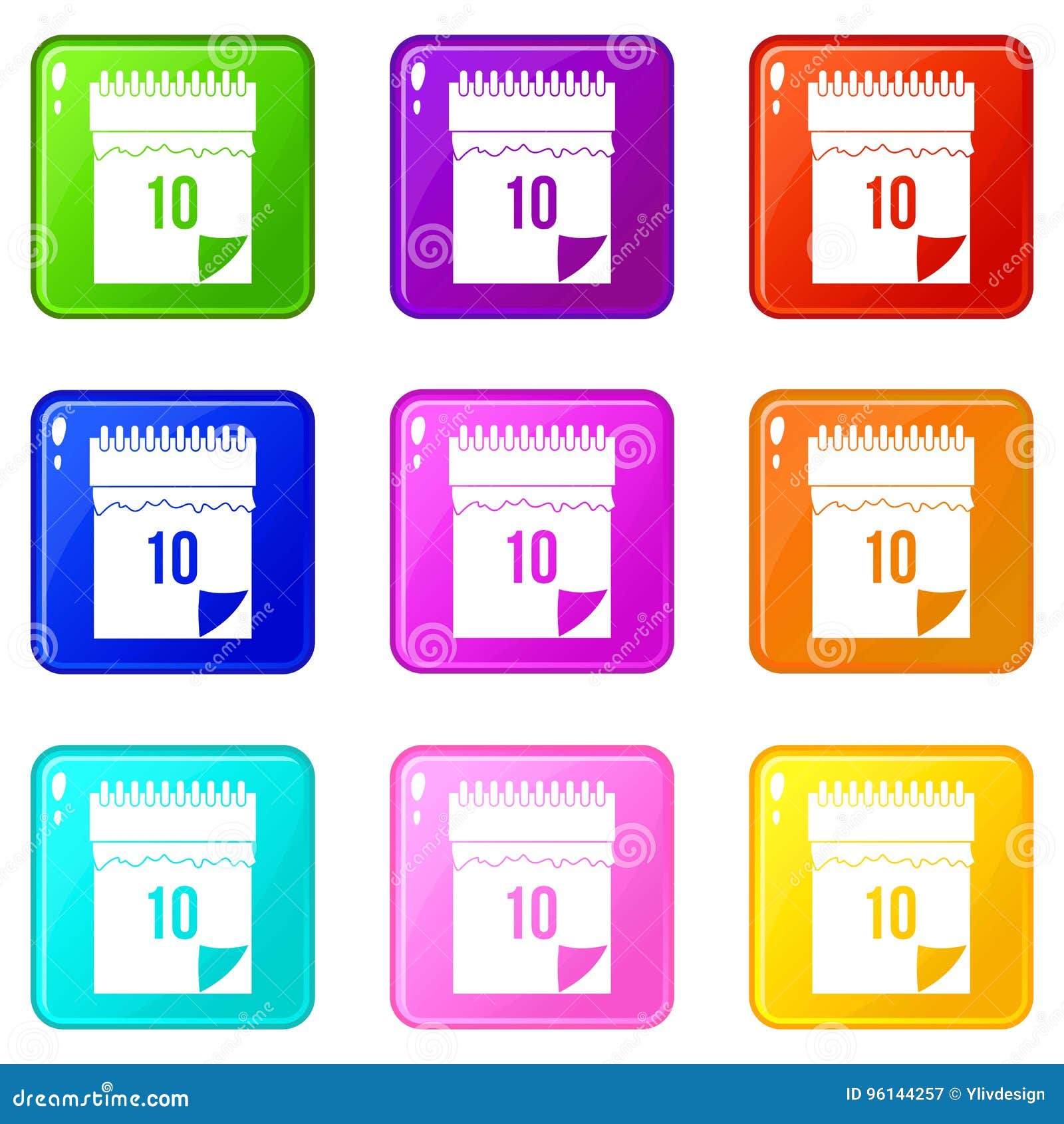 10 Date Calendar Icons 9 Set Stock Vector - Illustration of collection ...