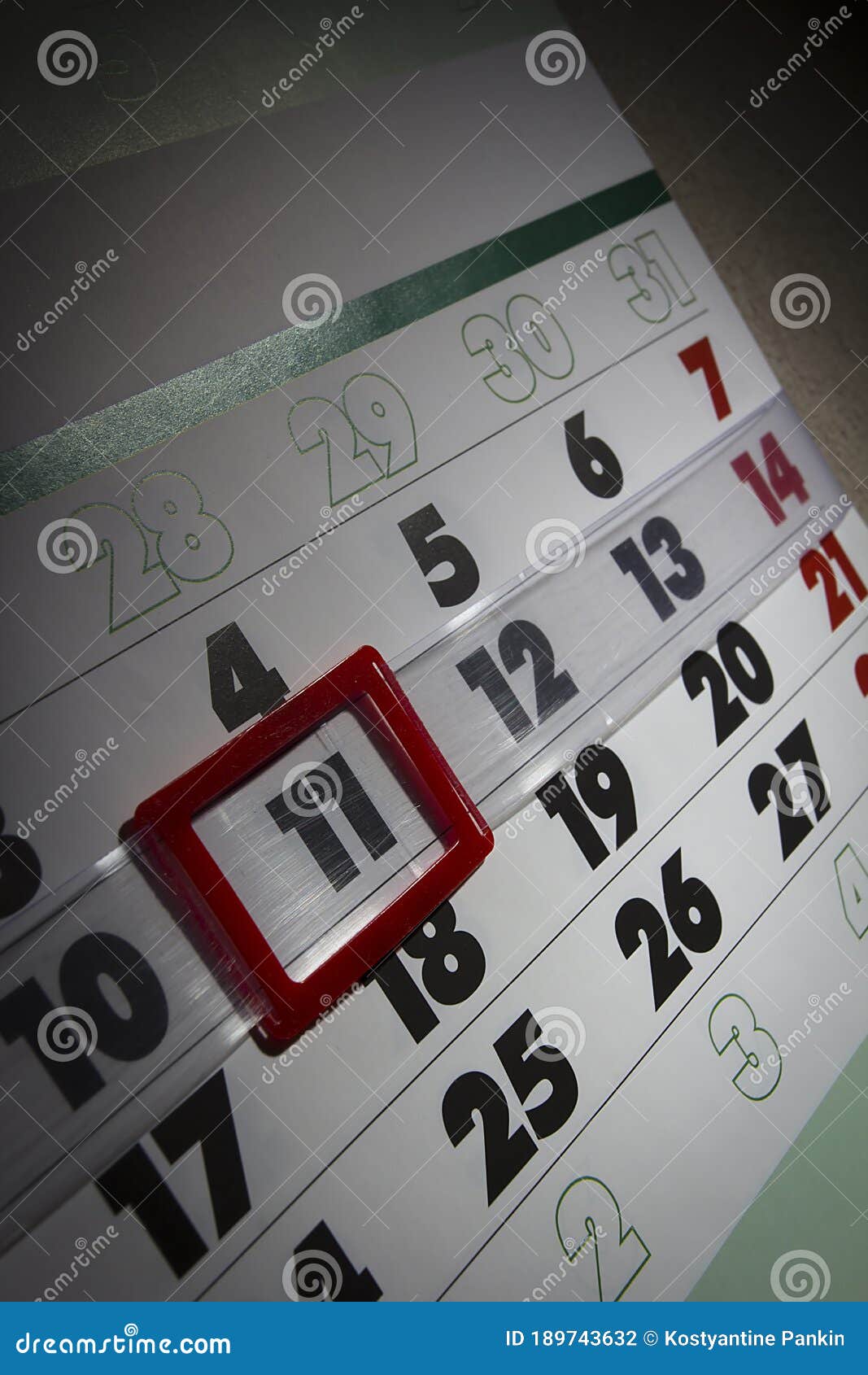Date Calendar Page stock photo. Image of organayzer - 189743632