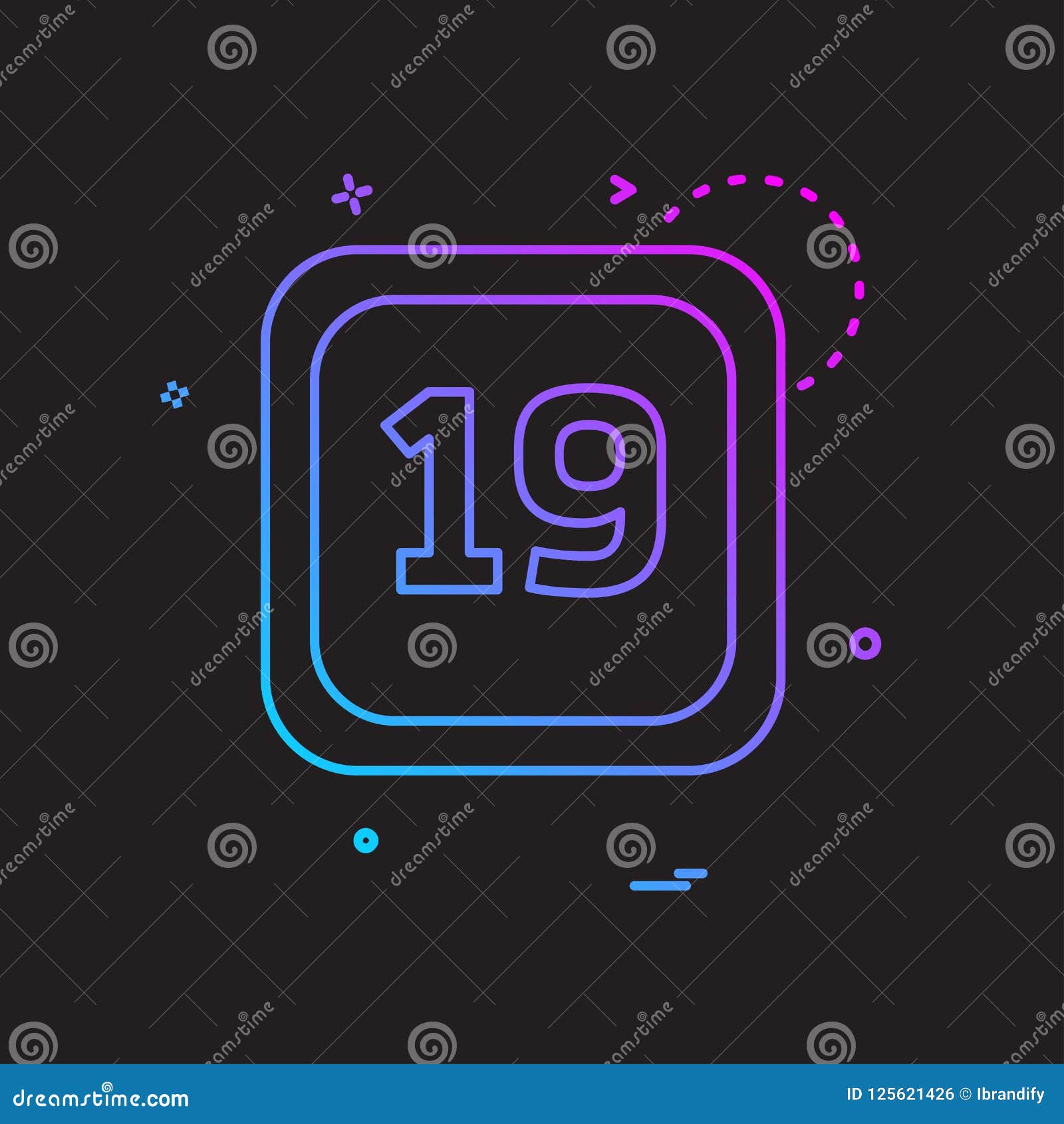 19 Date Calender Icon Design Vector Stock Vector - Illustration of plan ...