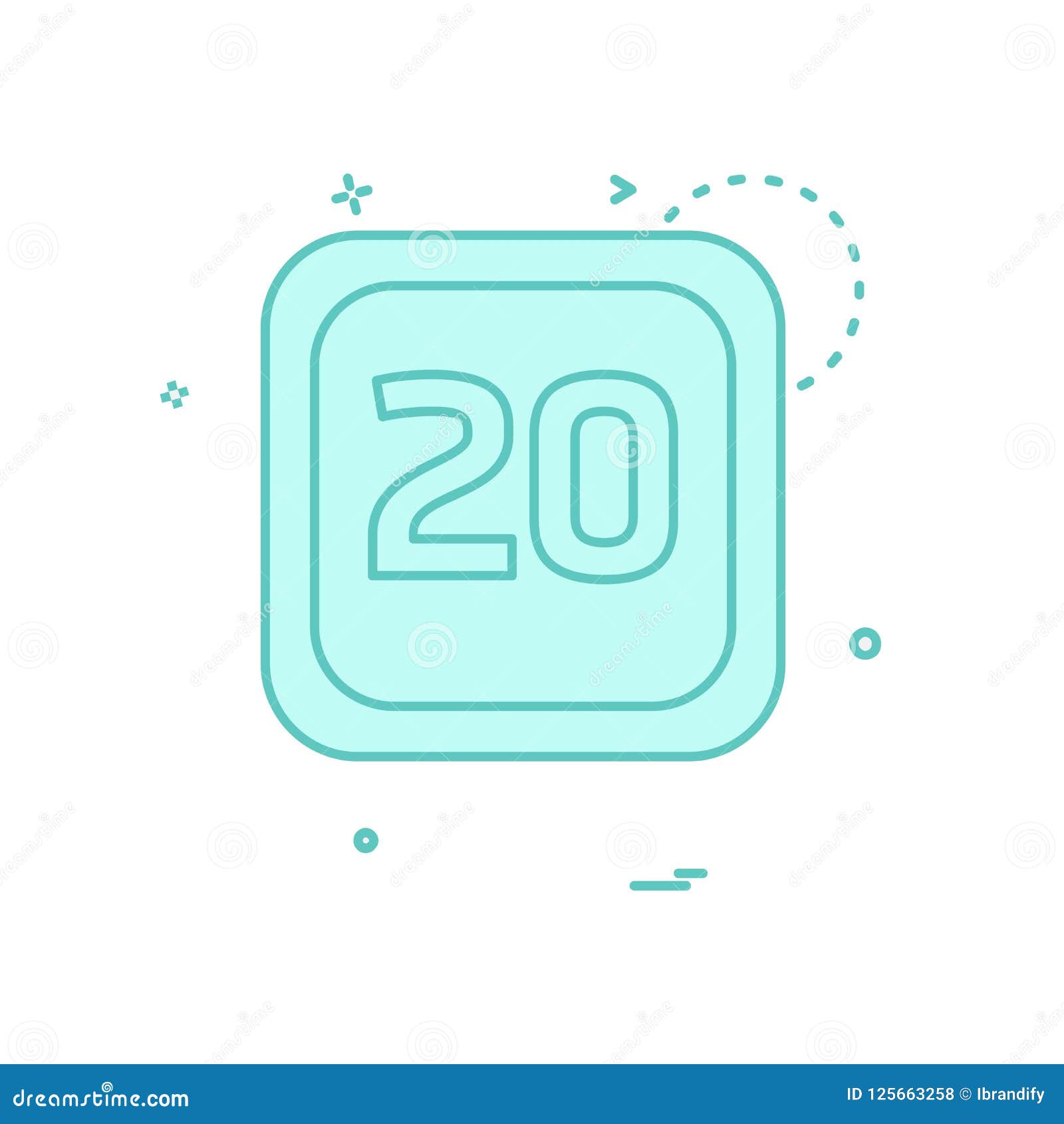 20 Date Calender Icon Design Vector Stock Vector - Illustration of ...