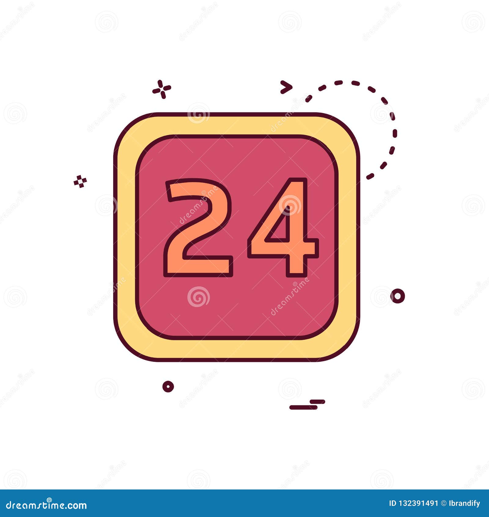 24 Date Calender Icon Design Vector Stock Vector - Illustration of ...