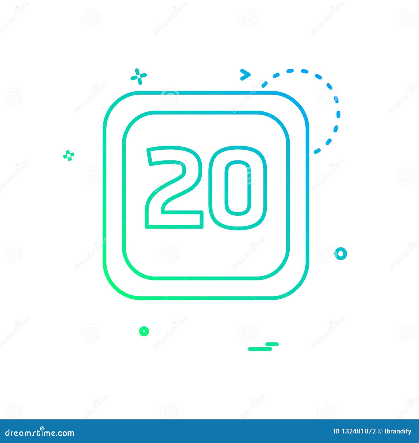 20 Date Calender Icon Design Vector Stock Vector - Illustration of ...