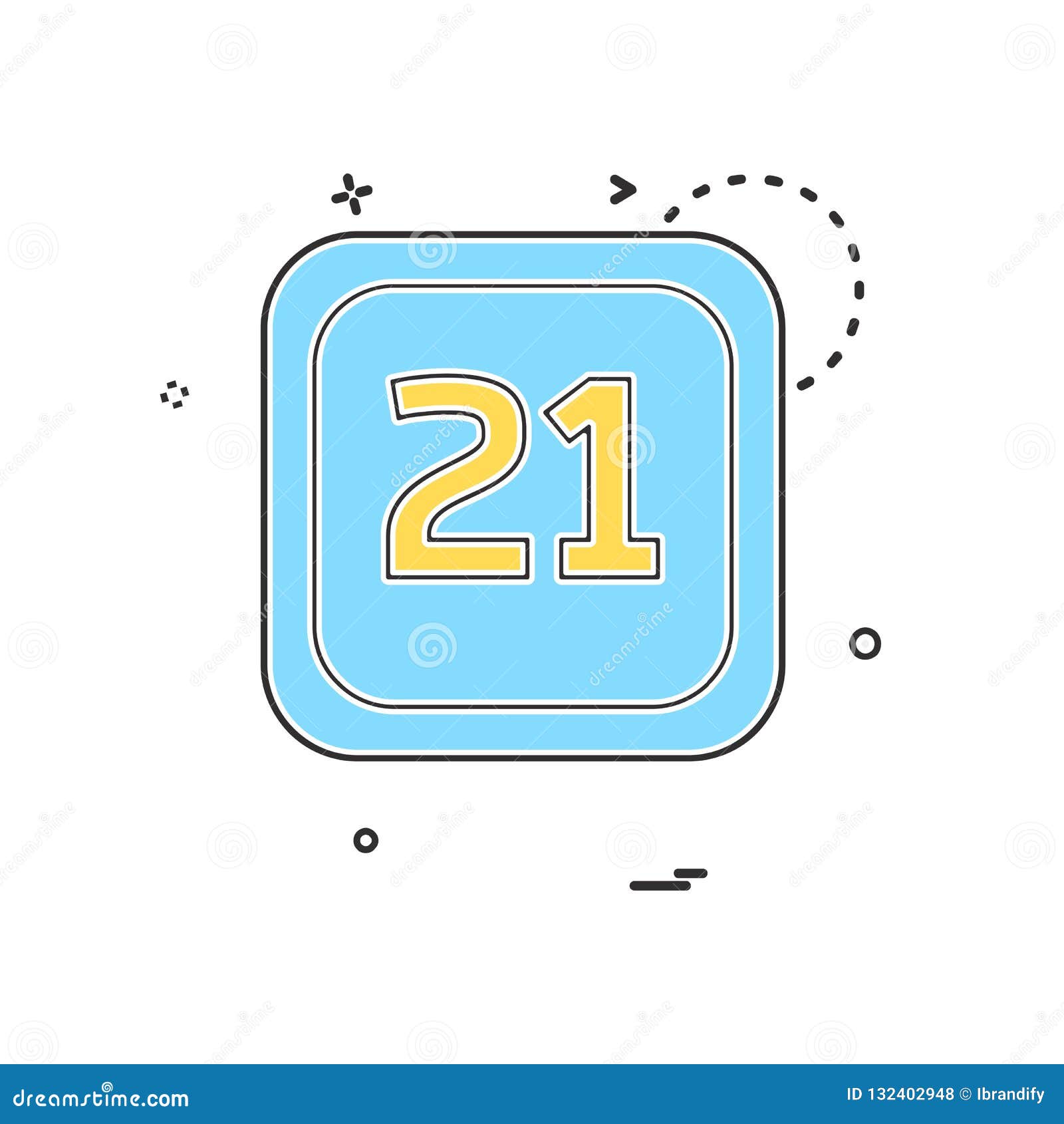 21 Date Calender Icon Design Vector Stock Vector - Illustration of ...
