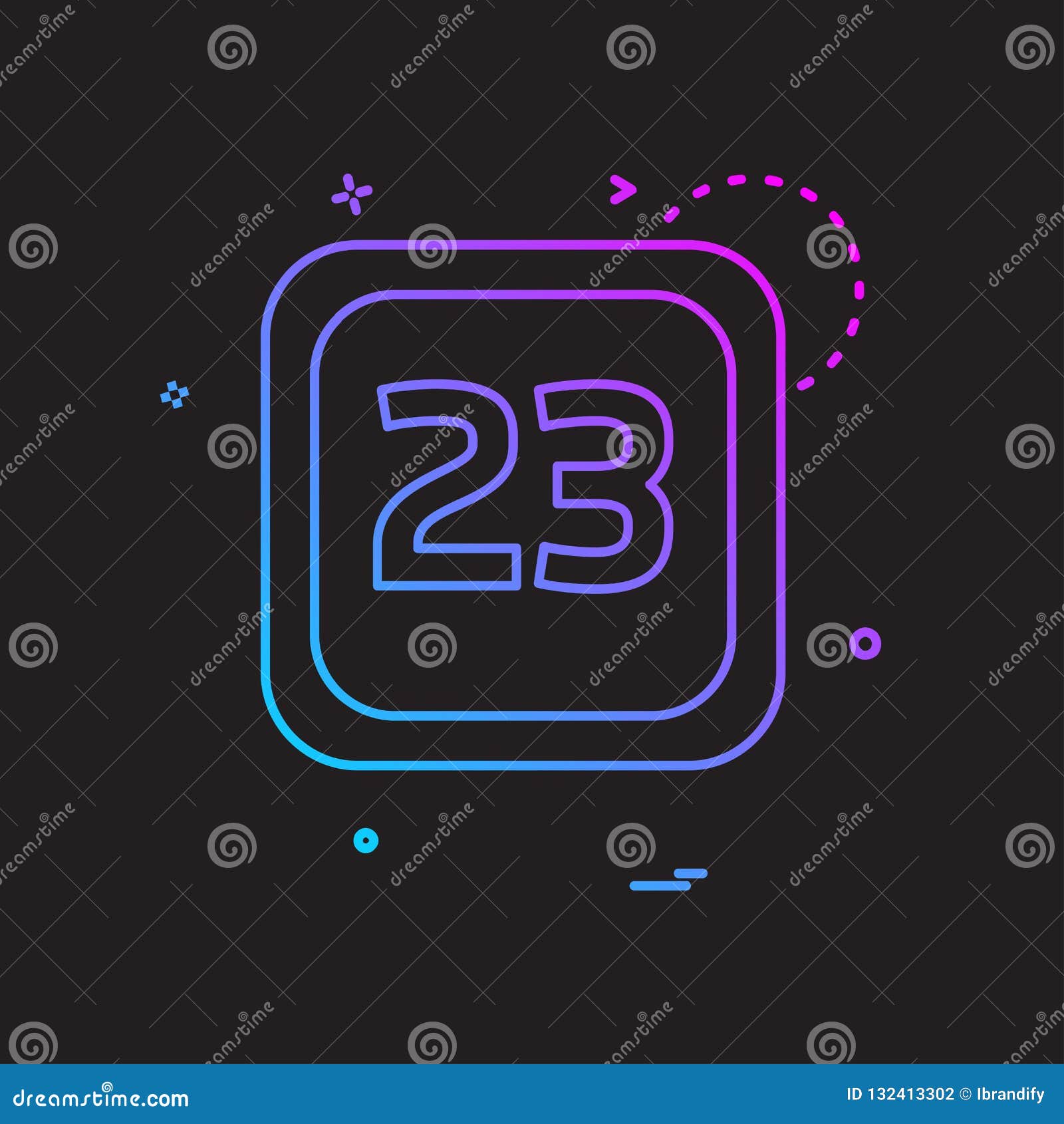 23 Date Calender Icon Design Vector Stock Vector - Illustration of page ...