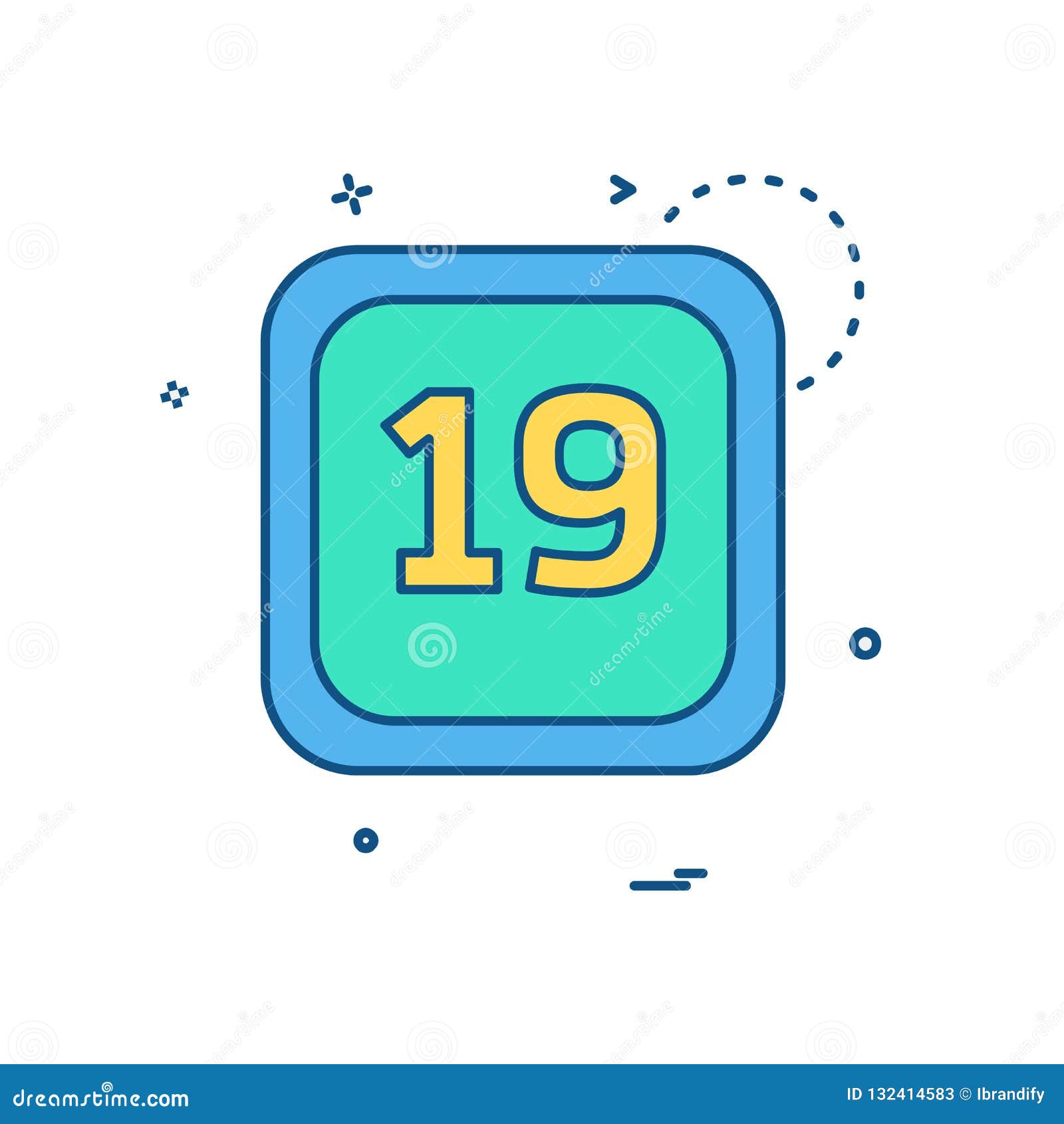 19 Date Calender Icon Design Vector Stock Vector - Illustration of ...