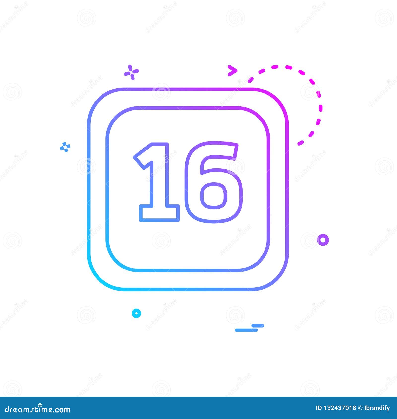 16 Date Calender Icon Design Vector Stock Vector - Illustration of ...