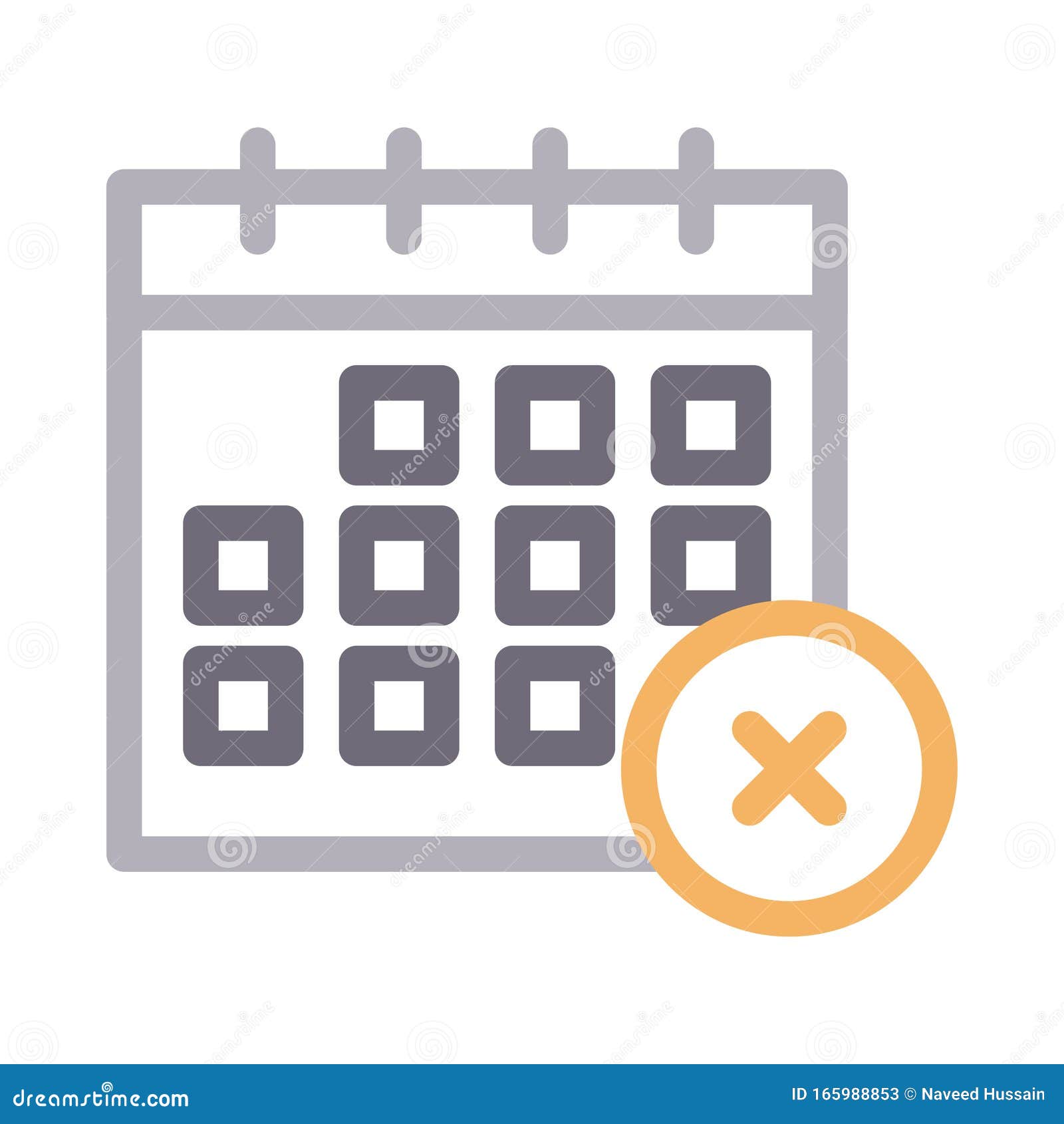 Date Cancel Vector Color Line Icon Stock Illustration - Illustration of ...