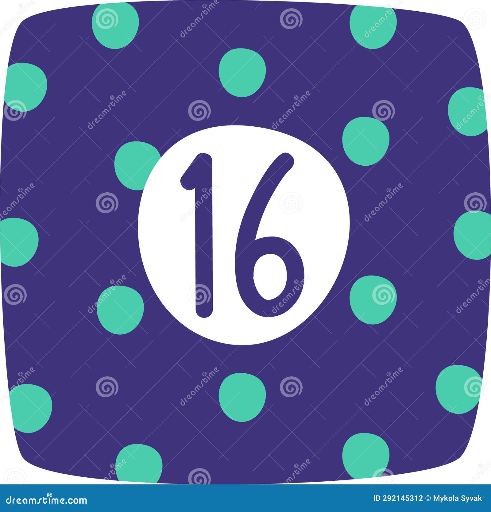 16 Date Christmas Calendar Sticker Stock Illustration - Illustration of ...