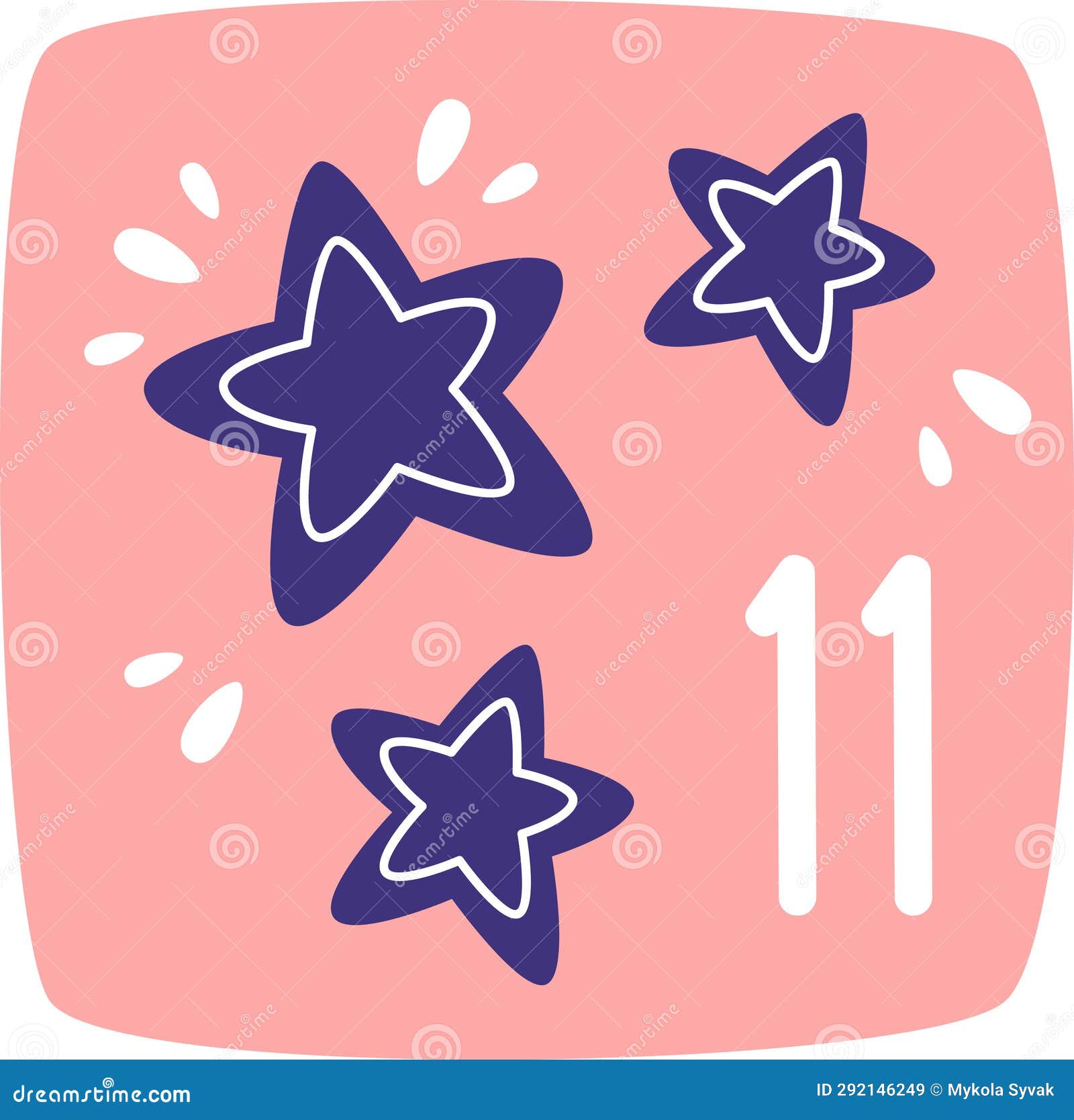 11 Date Christmas Calendar Sticker Stock Illustration - Illustration of ...