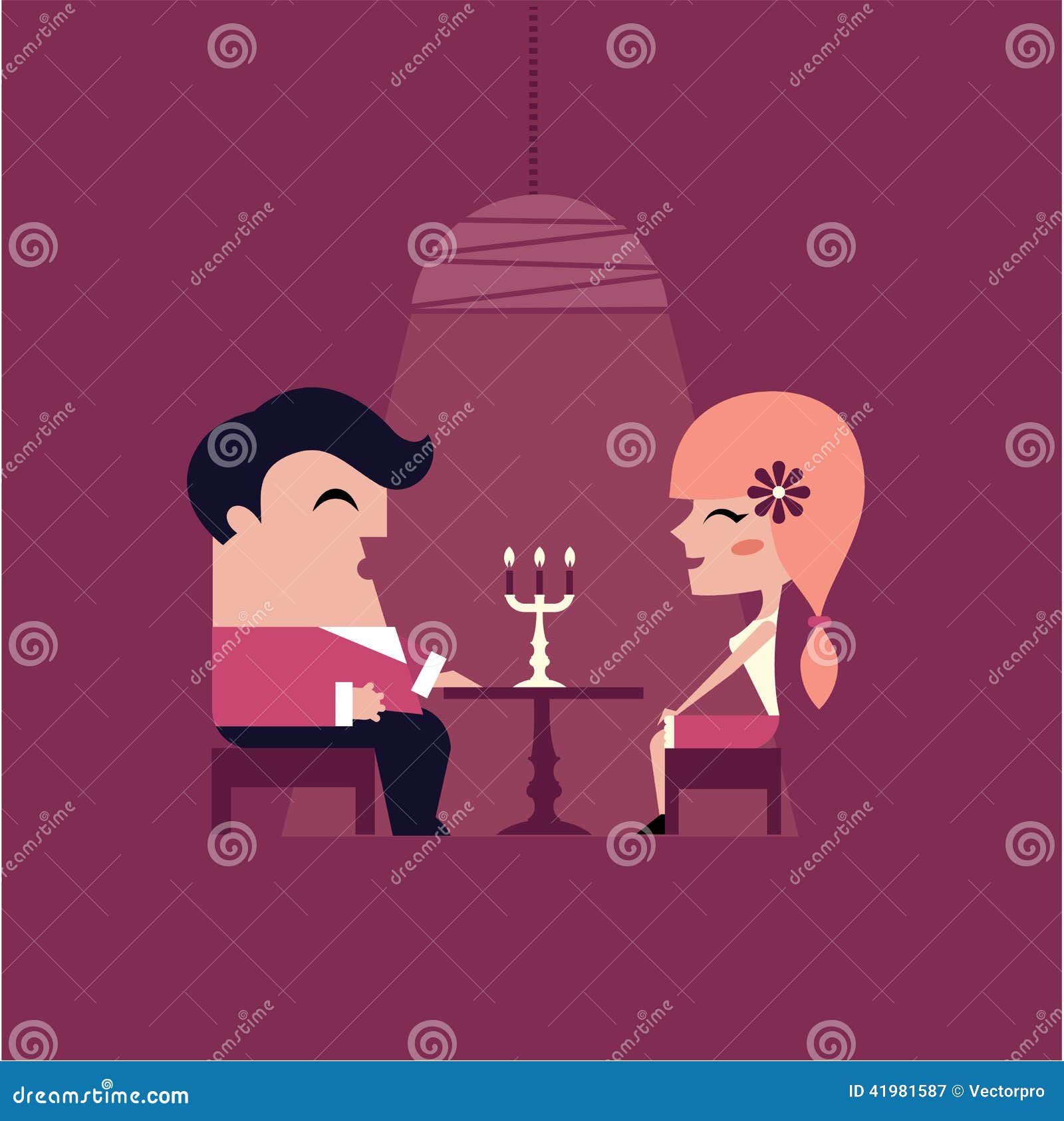 Date dinner stock vector. Illustration of couple, flat - 41981587