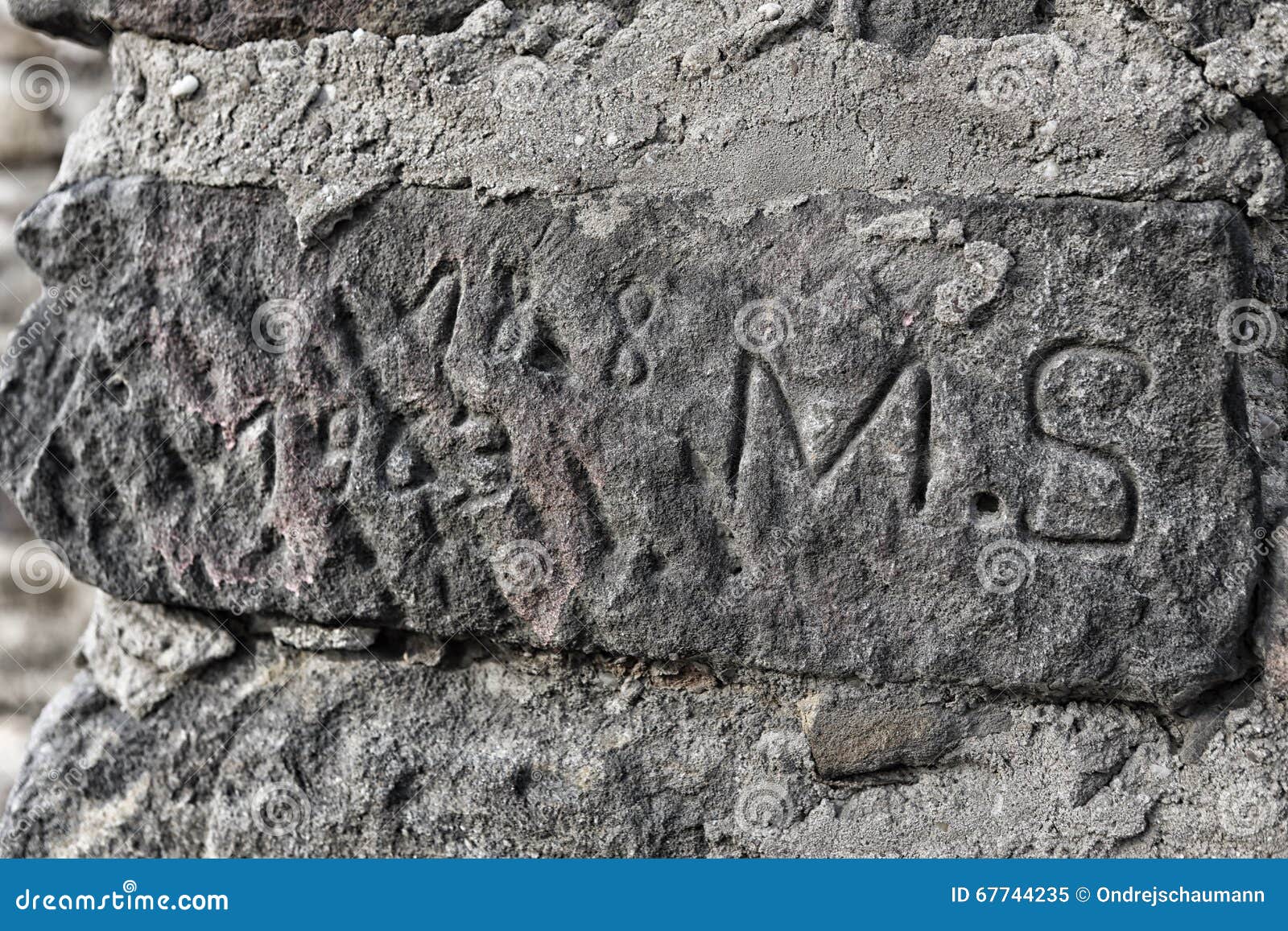Date engraved to the wall stock image. Image of ruined - 67744235