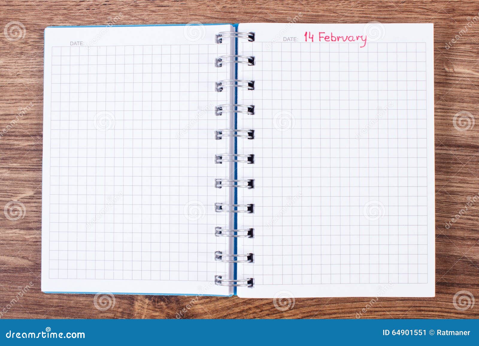Date of February 14 Written in Notebook, Valentines Day Stock Image ...