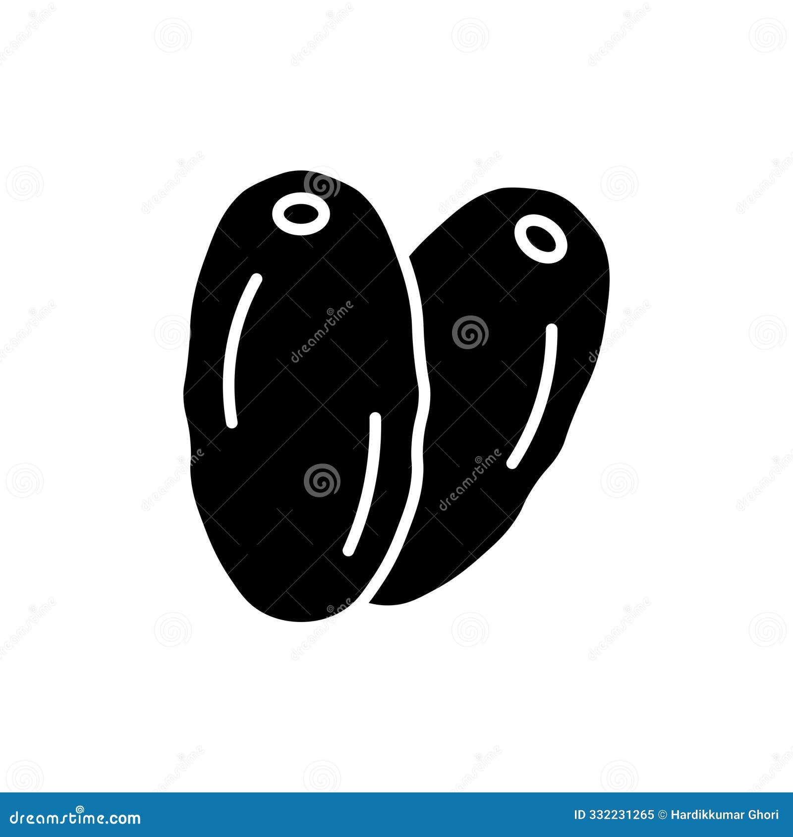 Date Fruit Icon Set. Date Fruit Palm Tree Vector Symbol in a Black ...