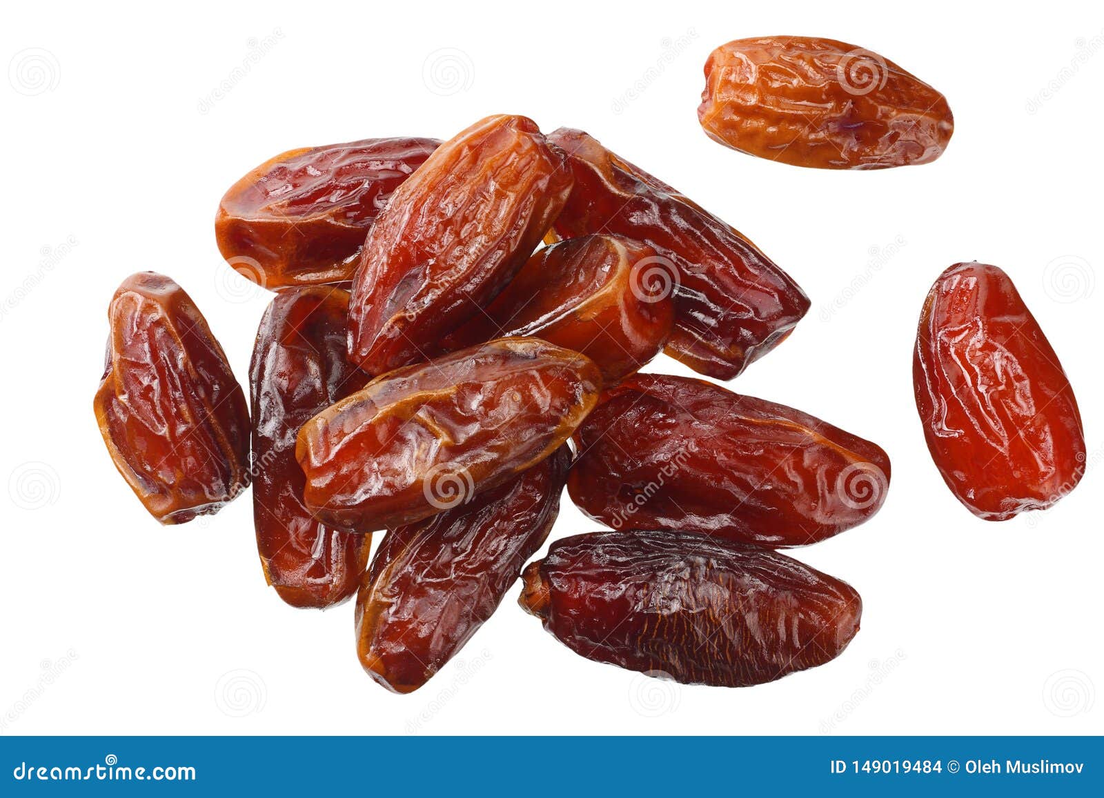 Date Fruit Isolated on White Background. Top View Stock Photo - Image ...
