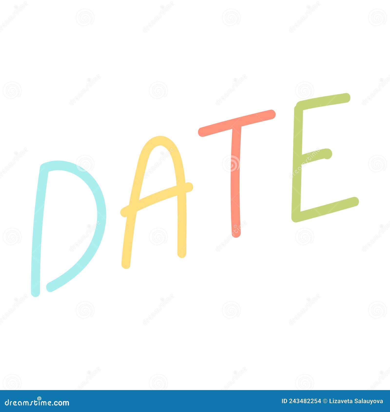 Date Hand Drawn Lettering stock vector. Illustration of lettering ...