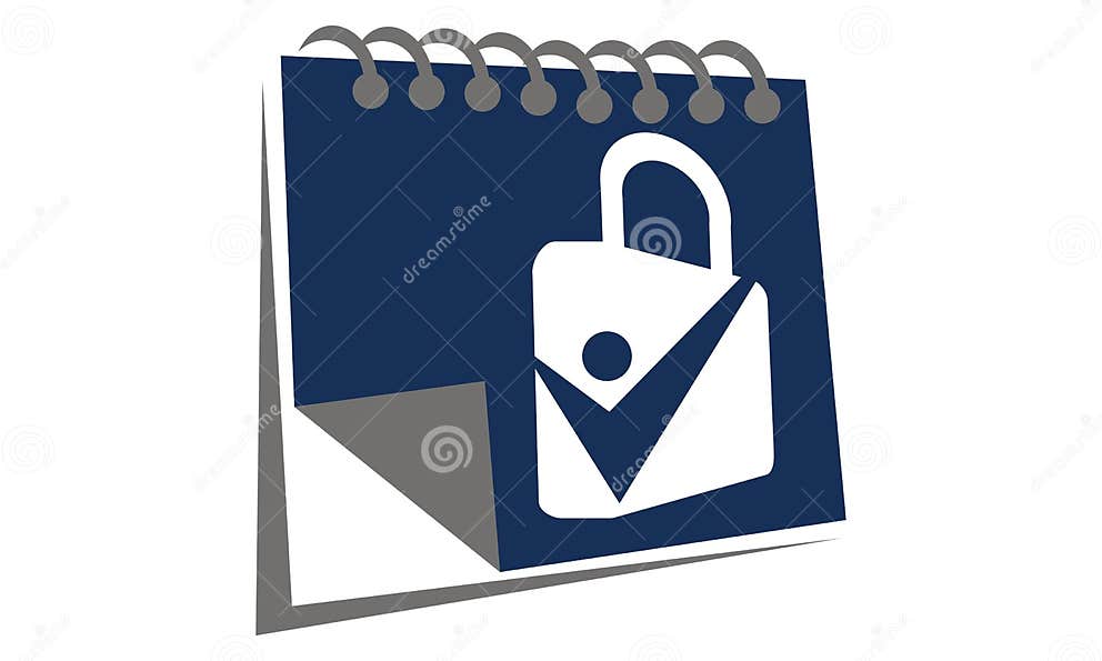 Date Lock Solution stock vector. Illustration of calendar - 106206877