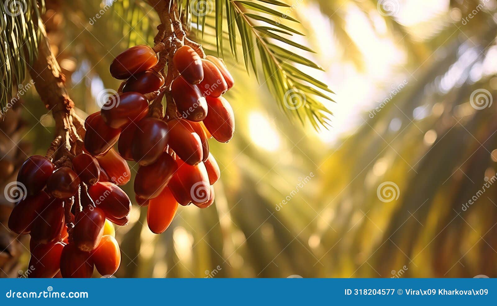 Date Palm Branches with Ripe Dates. Dates on Palm Tree Stock ...