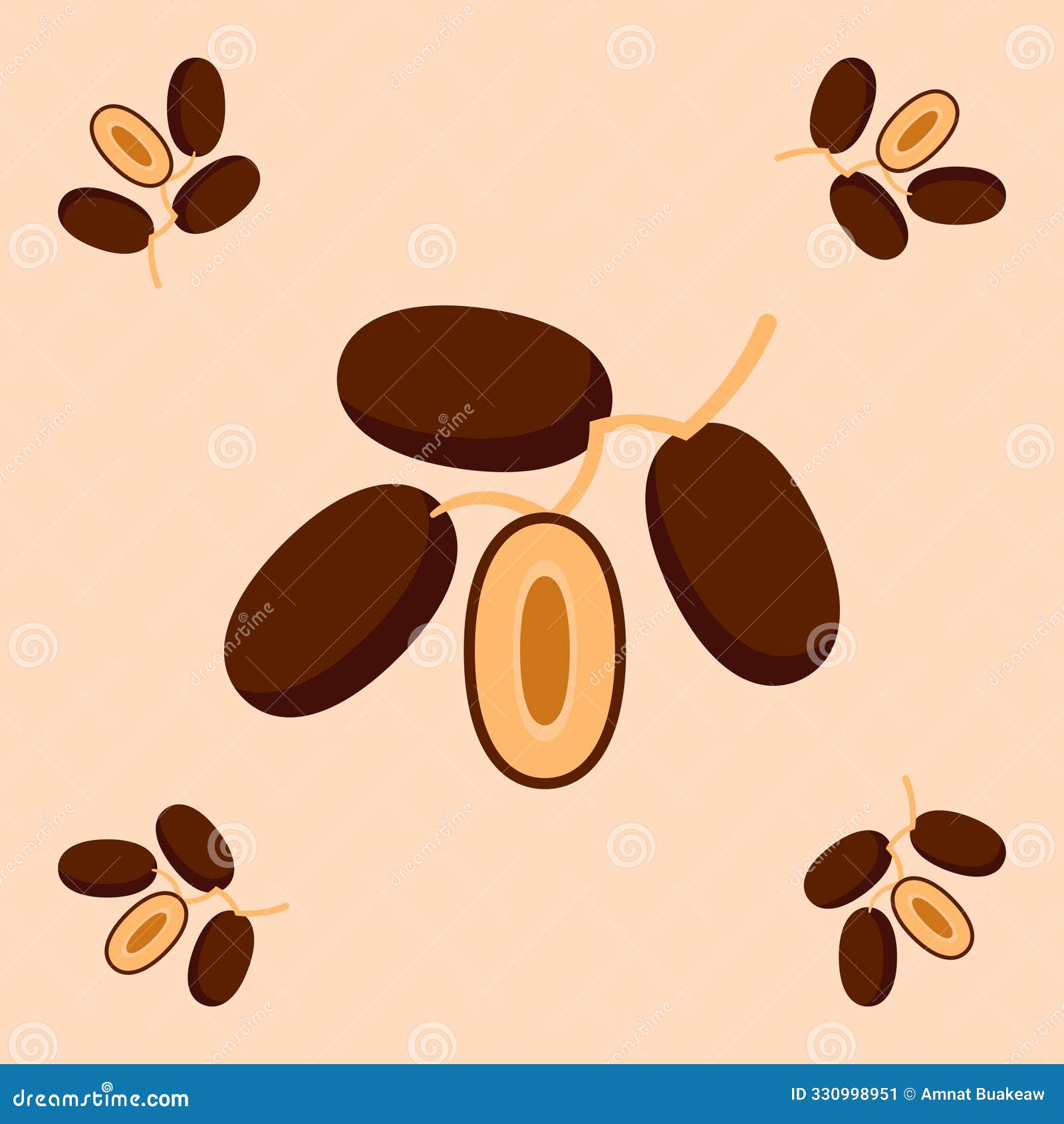 Date Palm Fruit Seamless for Pattern Fabric, Simple Date Palm Fruit ...