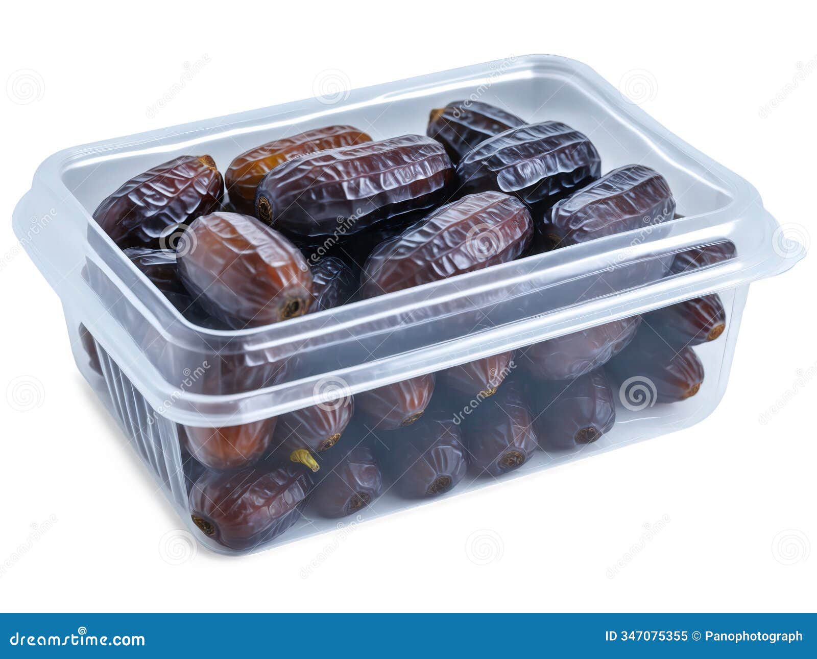Date (Phoenix Dactylifera) a Container of Fresh Dates, Wrapped in Clear ...
