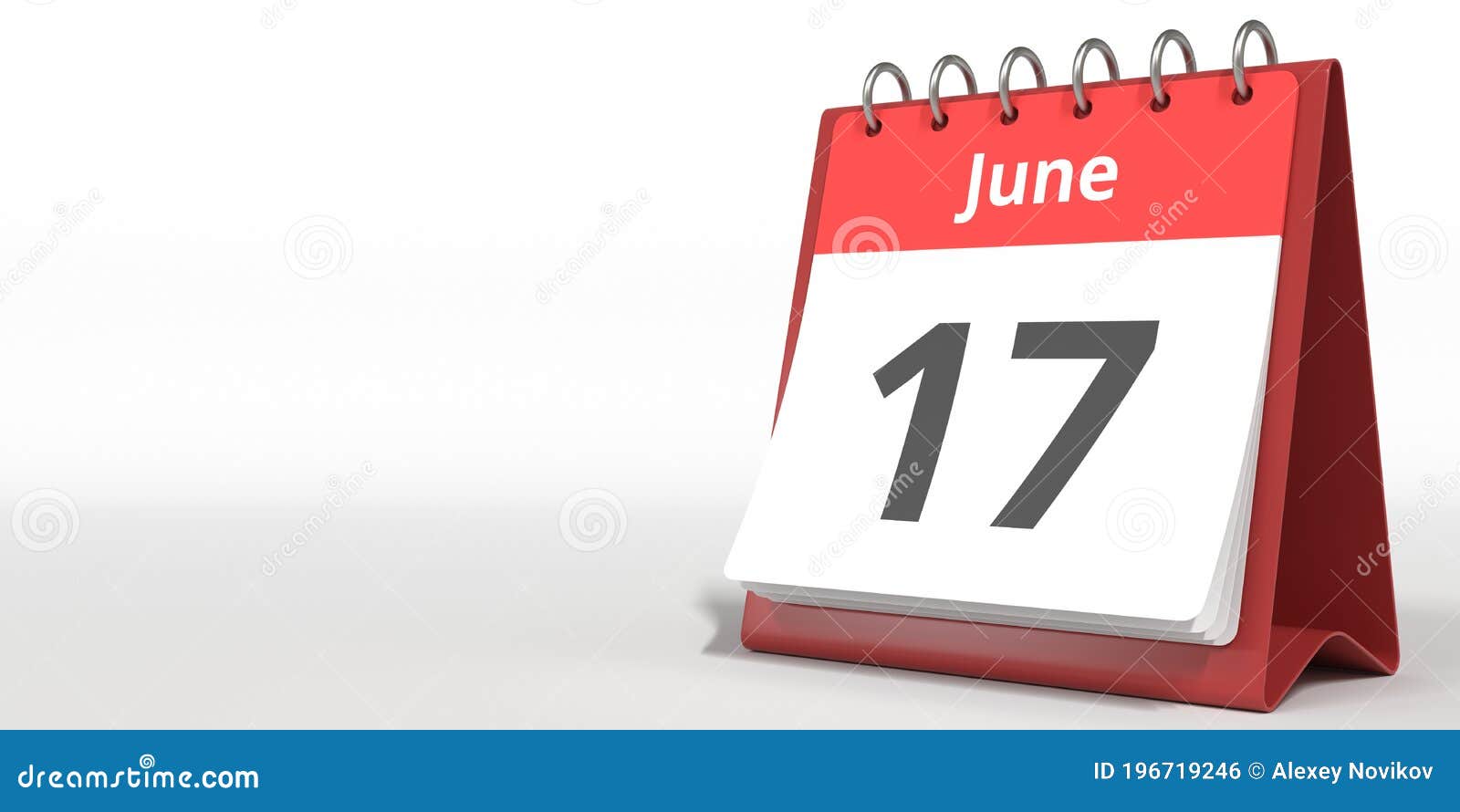 June 17 Date on the Flip Calendar Page, 3d Rendering Stock Illustration ...