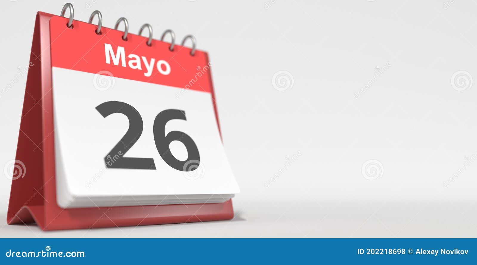 May 26 Date Written in Spanish on the Flip Calendar, 3d Rendering Stock ... May 26 Date Written in Spanish on the Flip Calendar, 3d Rendering Stock ...