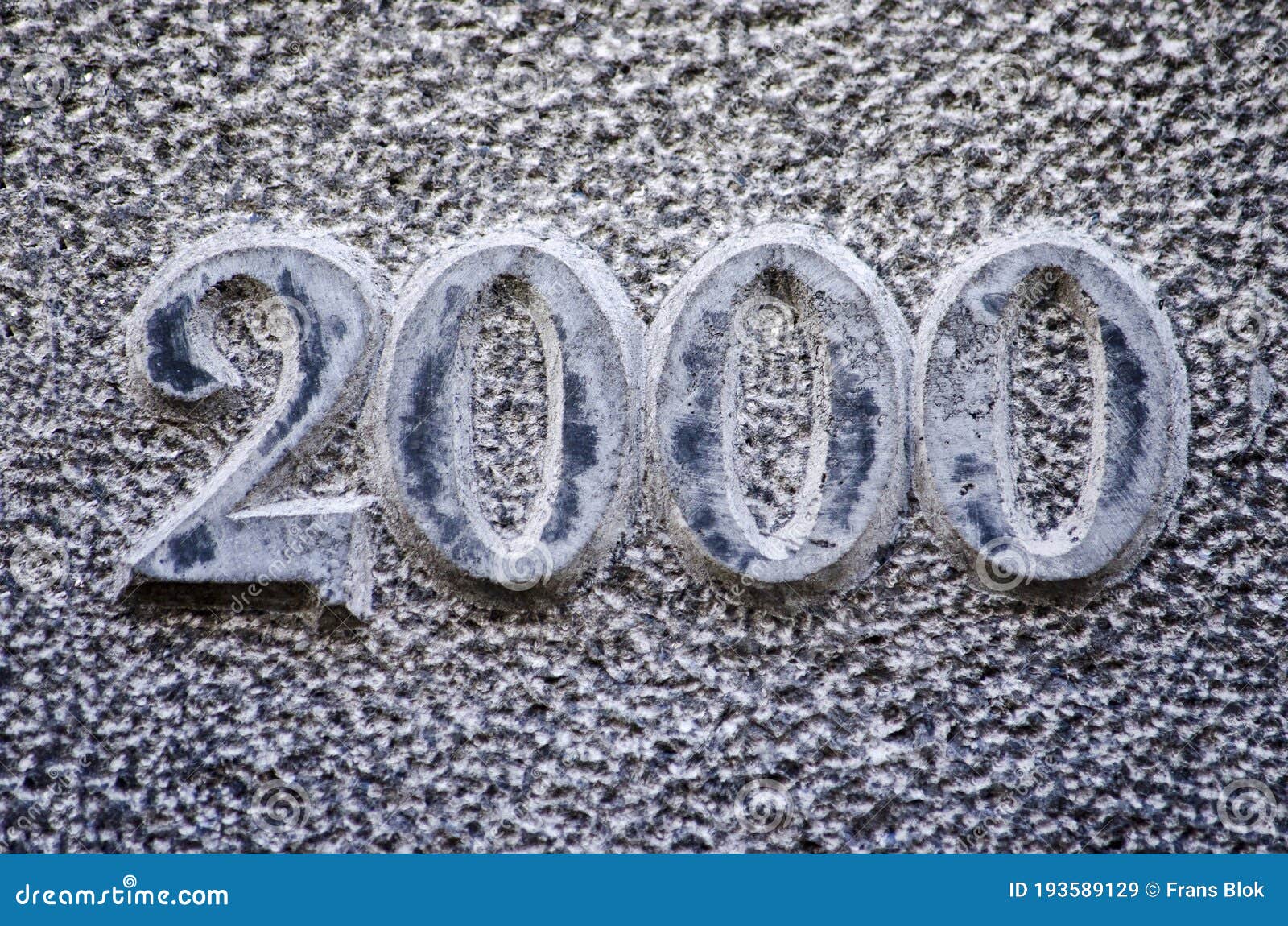Year 2000 date-stone stock image. Image of architecture - 193589129