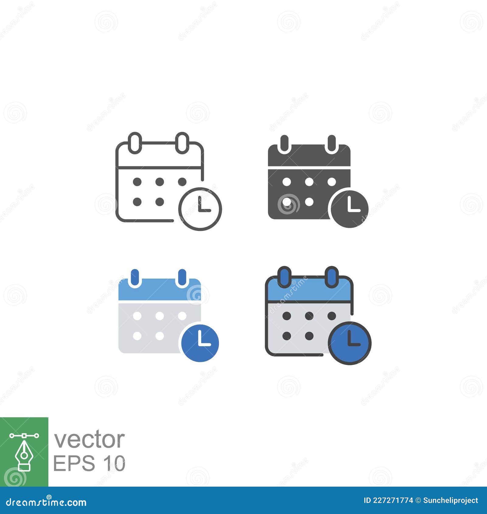 Date and Time. Clock, Calendar for Time Management in Business Projects ...