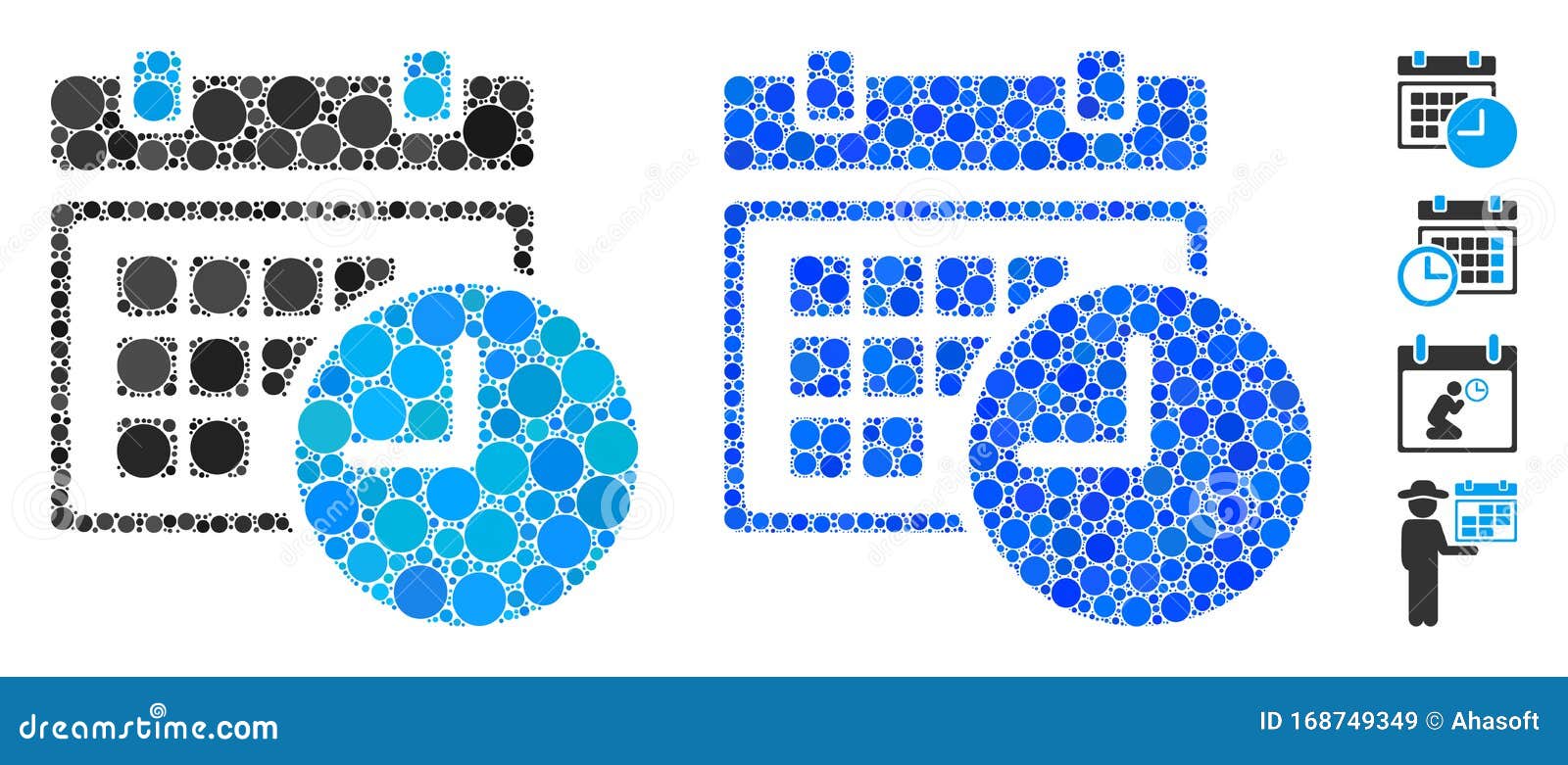 Date and Time Mosaic Icon of Circles Stock Illustration - Illustration ...