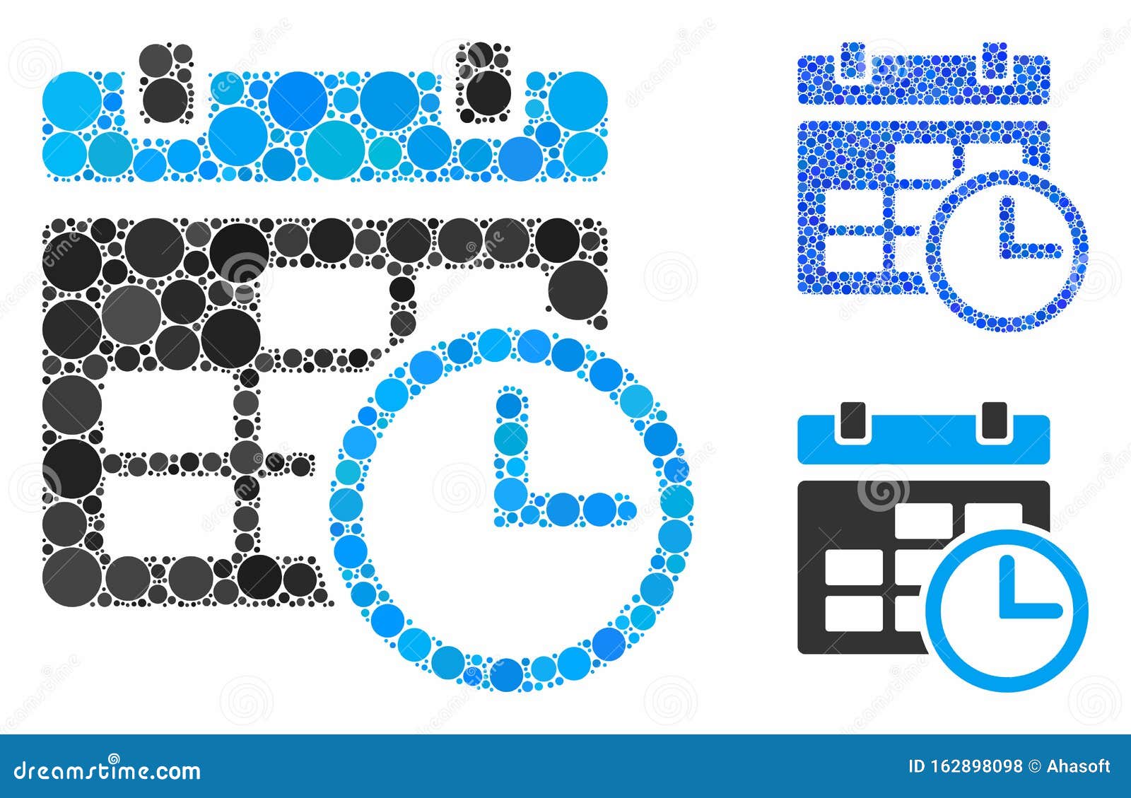 Date and Time Composition Icon of Circle Dots Stock Illustration ...