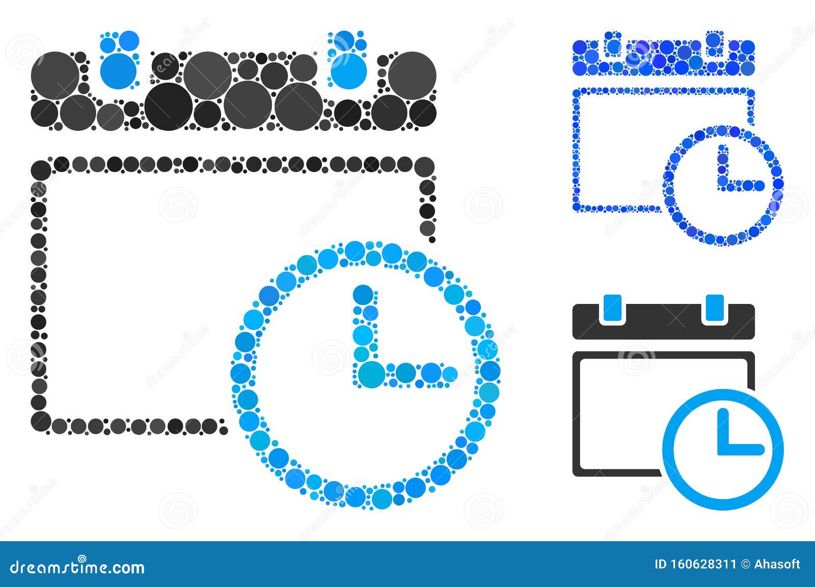 Date and Time Composition Icon of Circles Stock Vector - Illustration ...