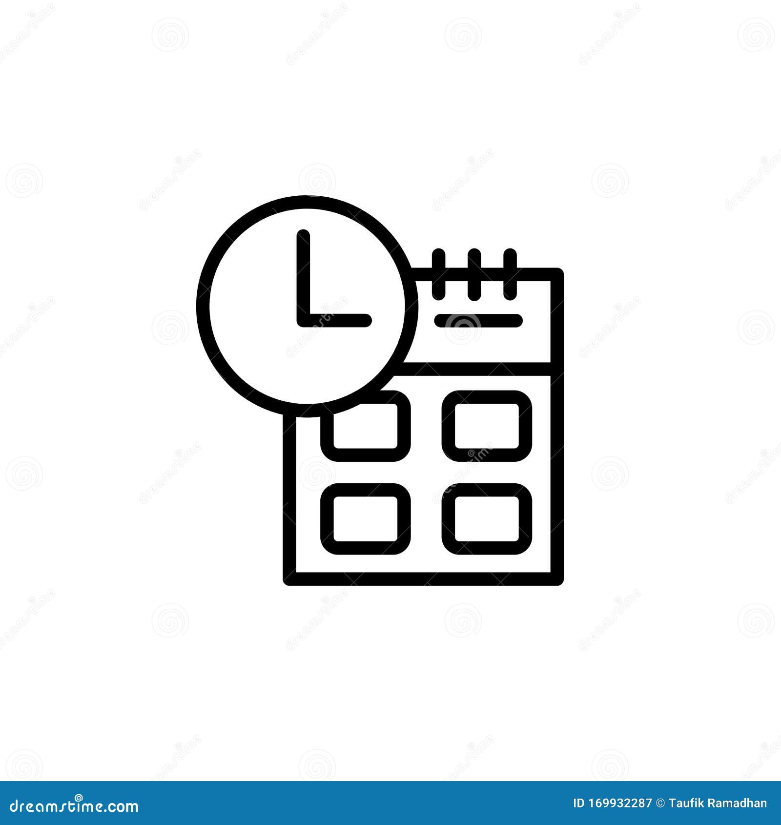 Date and Time Icon Design Line Style. Perfect for Application, Web ...