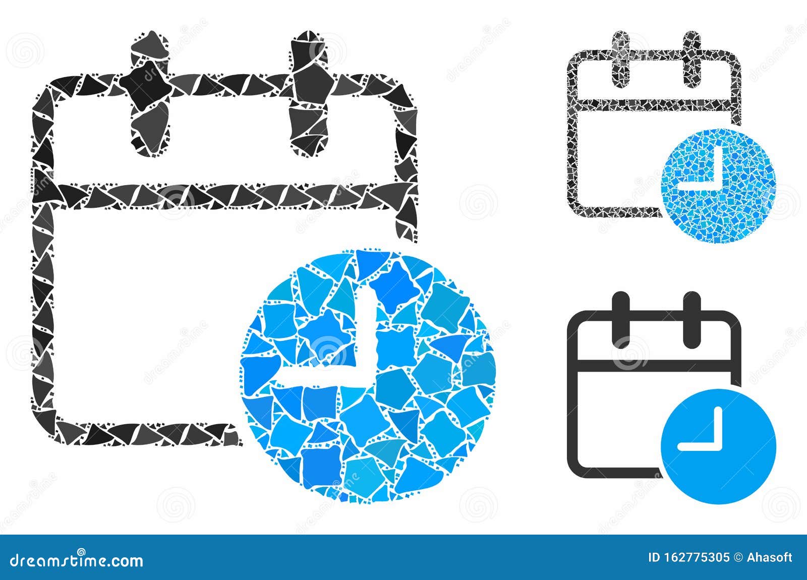 Date Time Mosaic Icon of Abrupt Items Stock Illustration - Illustration ...