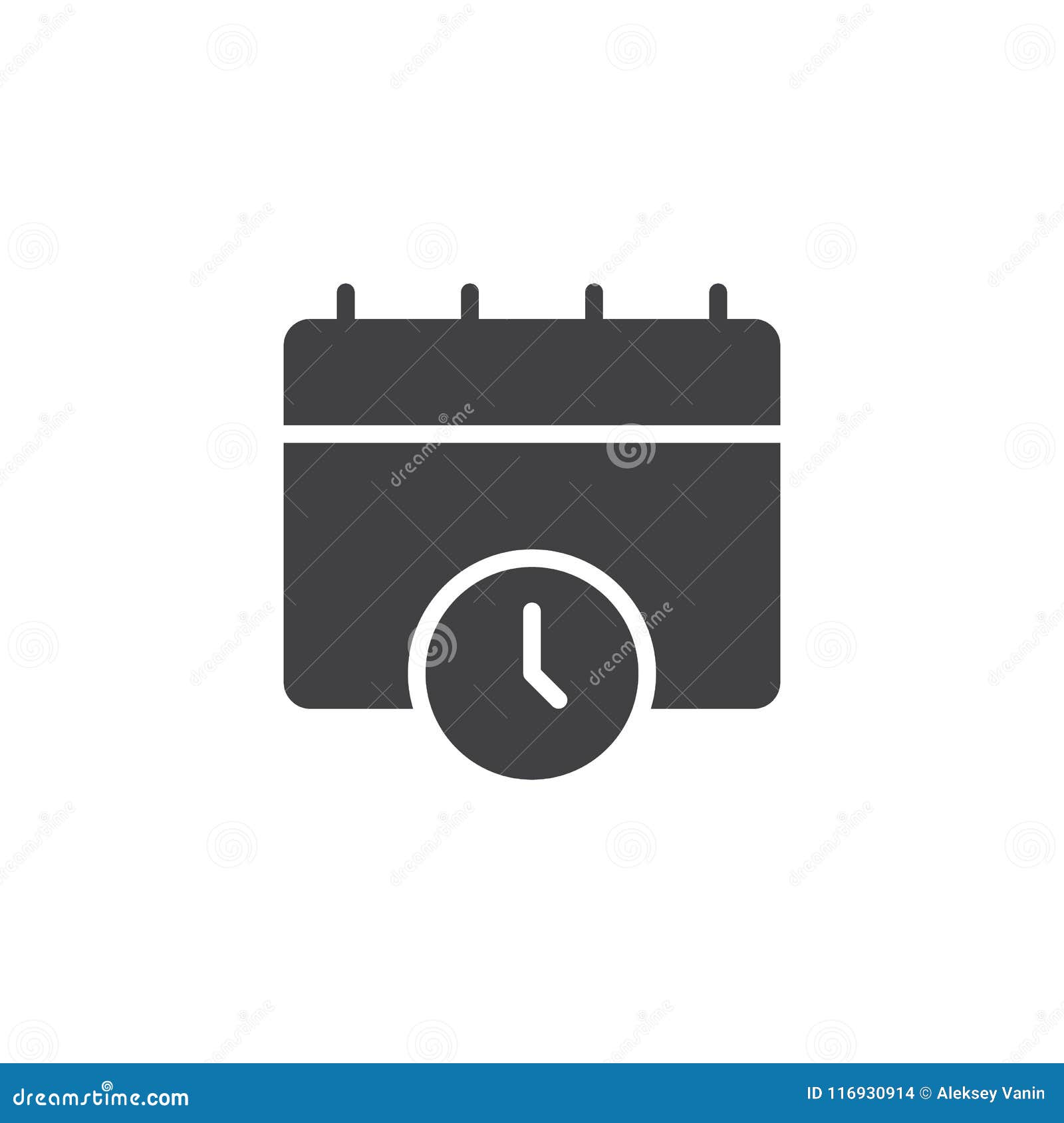 Date and Time vector icon stock vector. Illustration of solid - 116930914