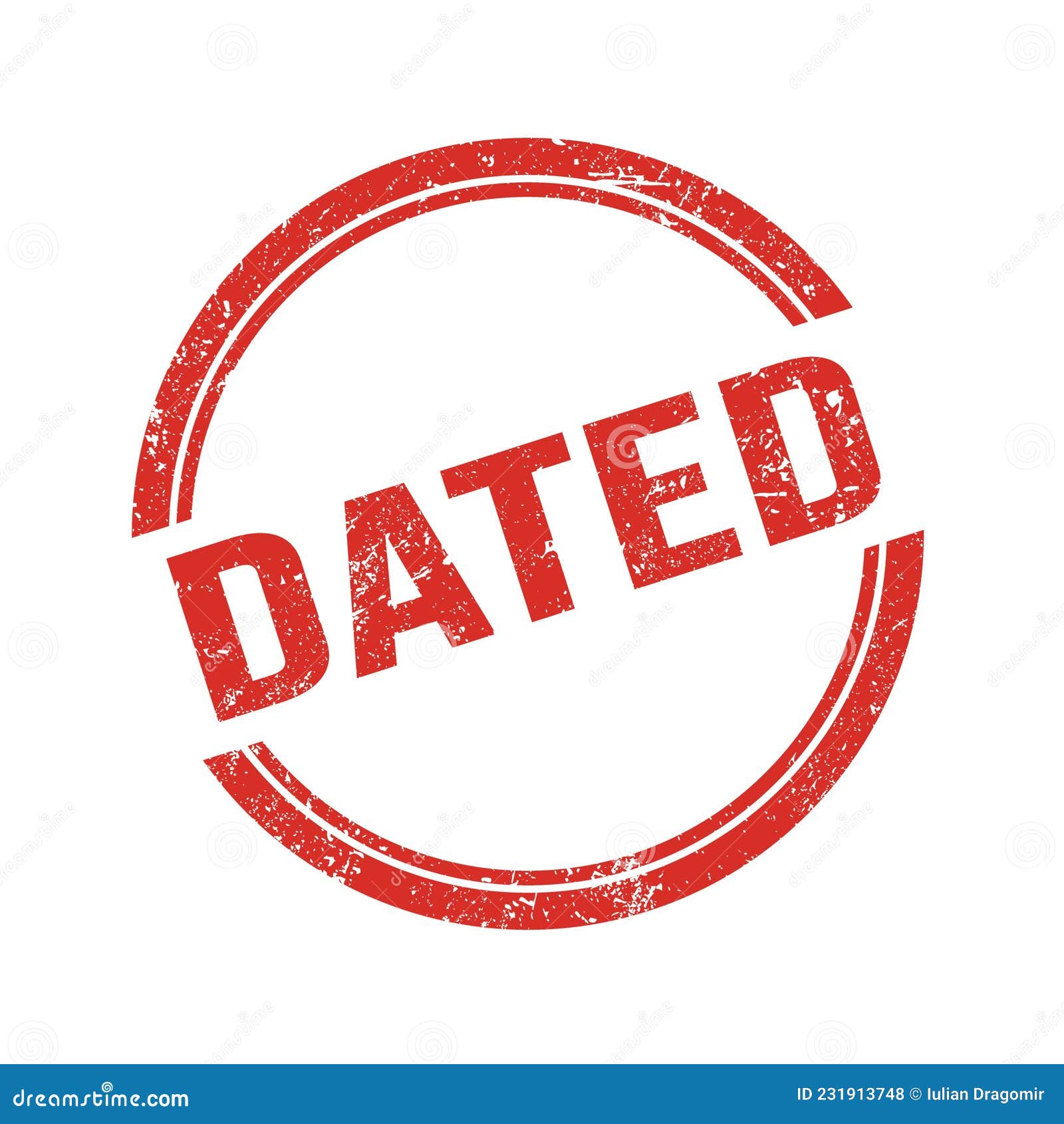 DATED Text Written on Red Grungy Round Stamp Stock Illustration ...