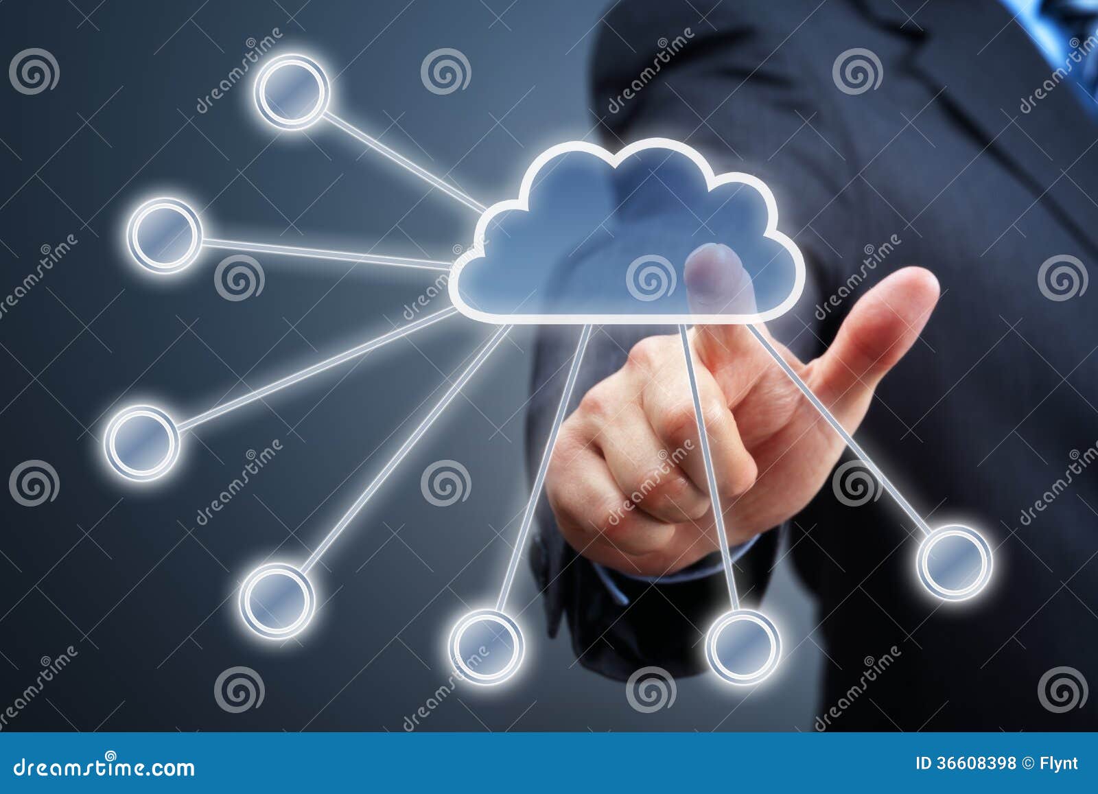 Datenverarbeitungskonzept Der Wolke Stockfoto - Bild von finger, ikonen ...