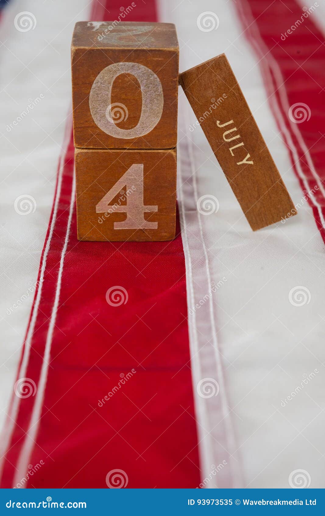 Dates Blocks on American Flag with 4th July Theme Stock Image - Image ...