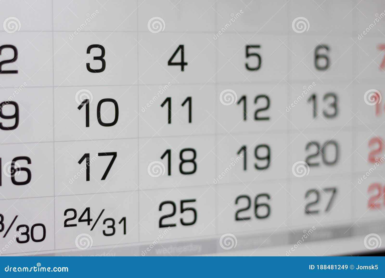 Days of the Week with Numbers Stock Image - Image of diary, background ...