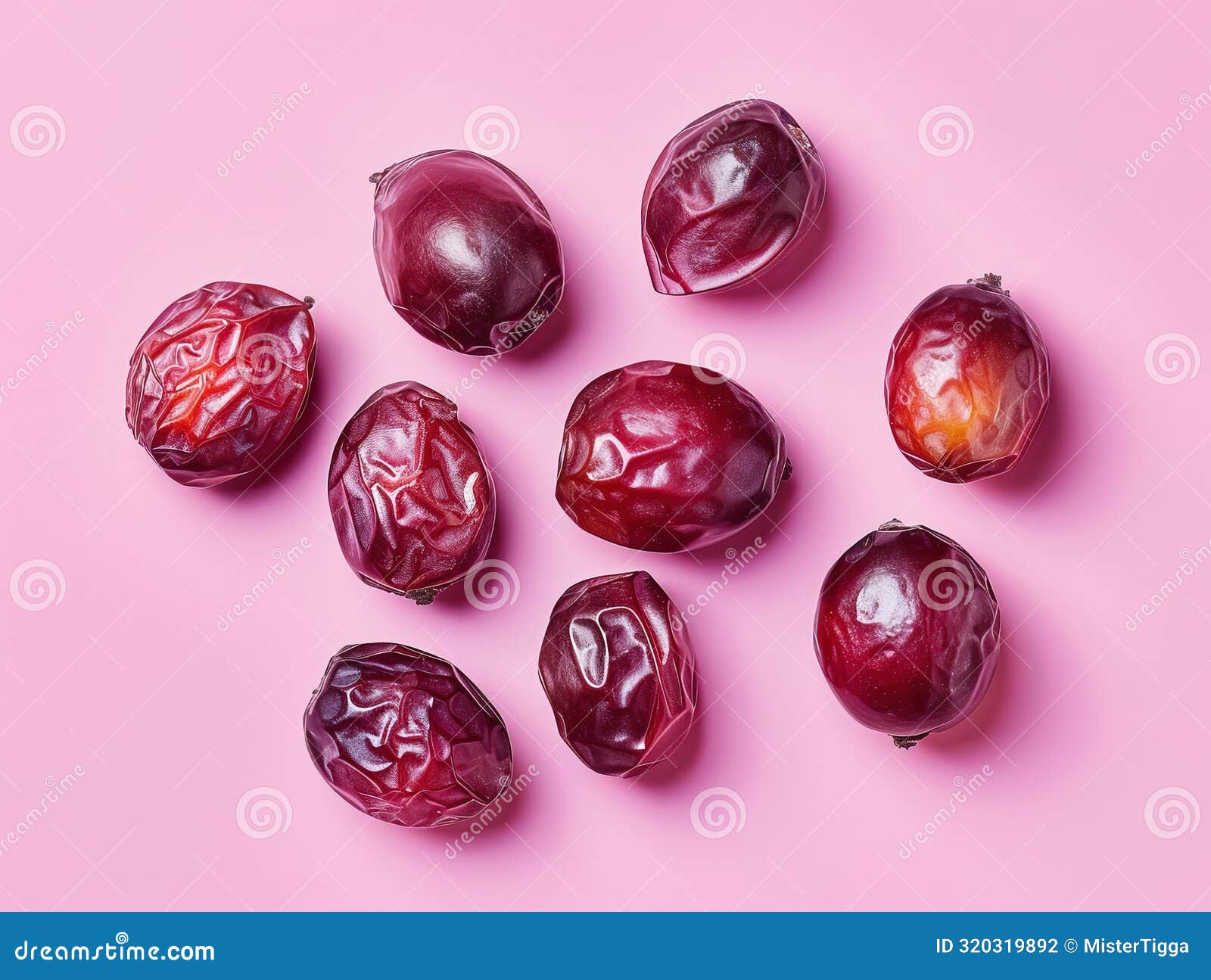 Dates, Equally Spaced, on a Light Background, Isometric Angle, Macro ...