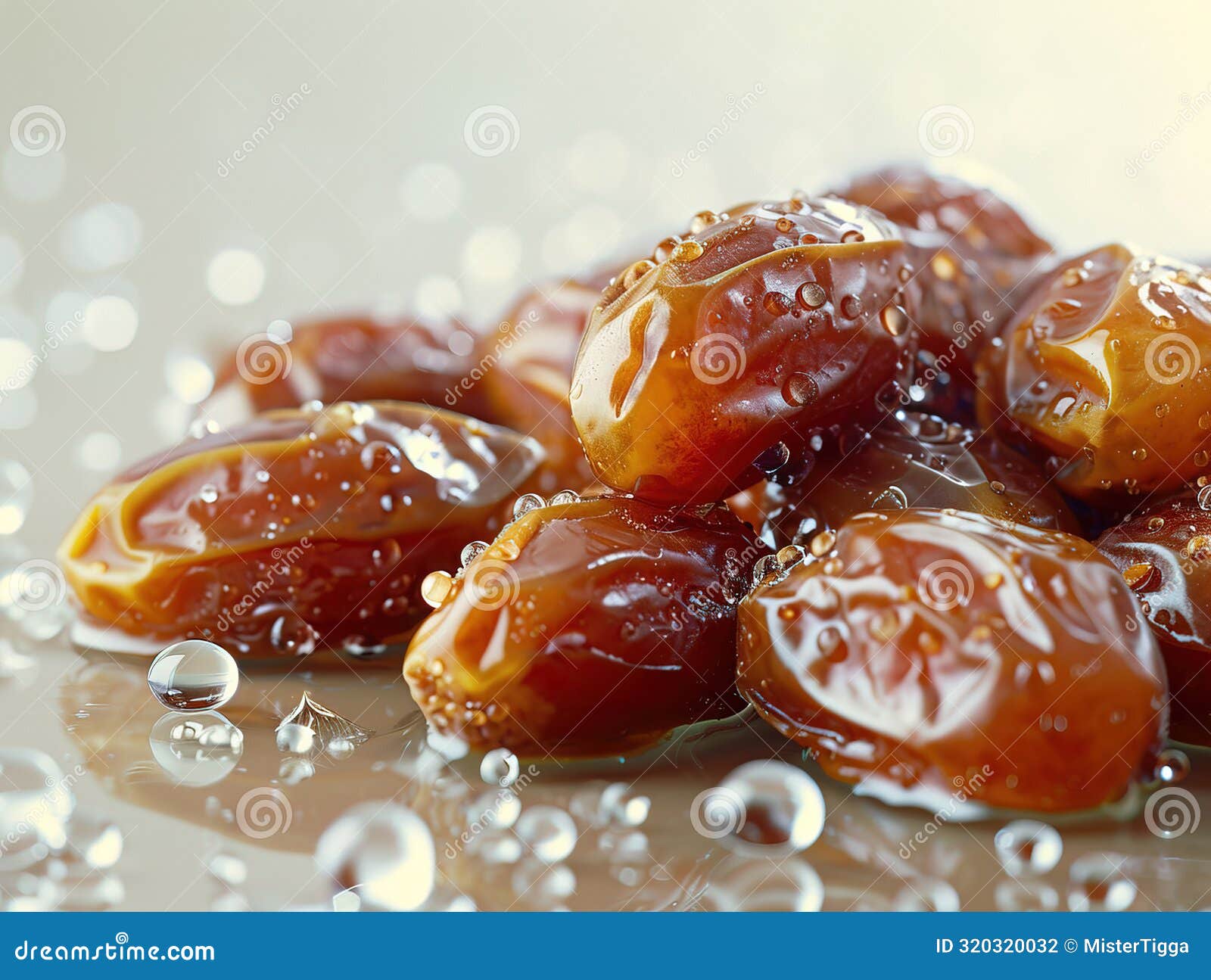 Dates, Equally Spaced, on a Light Background, Isometric Angle, Macro ...